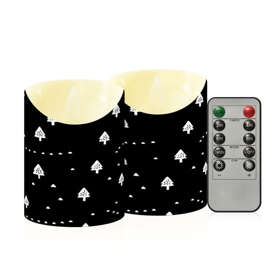 Modern Design Pattern Tree Flameless Candles 2 PCS with Remote ...