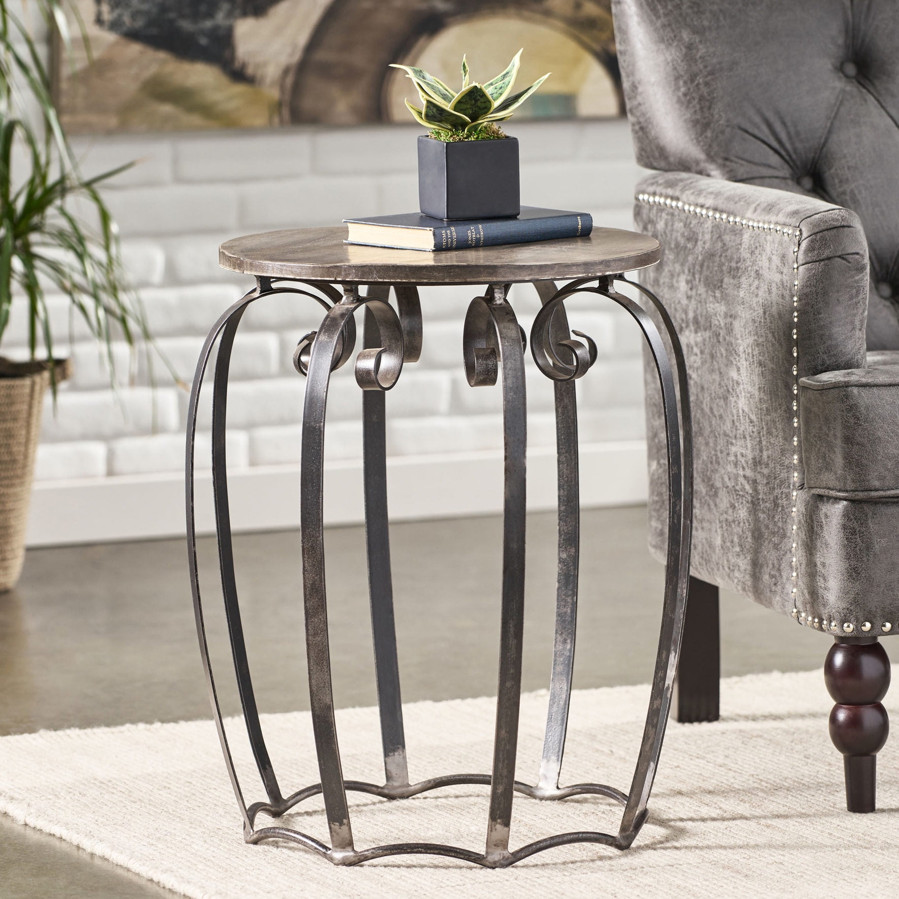 Modern Design - Scrolled Accents and Curved Frame - Beside Sofa ...