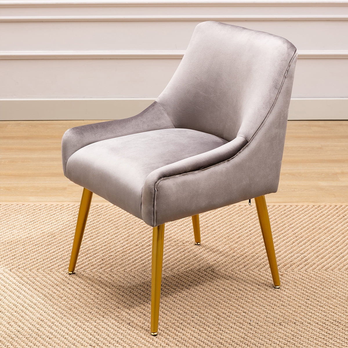Modern Design Velvet Wide Accent Chair, Side Chair with Swoop Arm ...