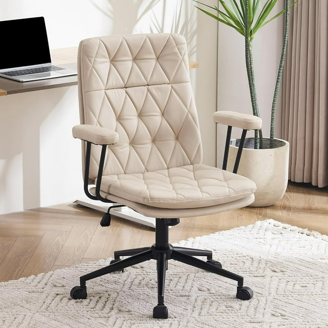 Modern Desk Chair Office Vanity Chair with Armrests for Ergonomic ...