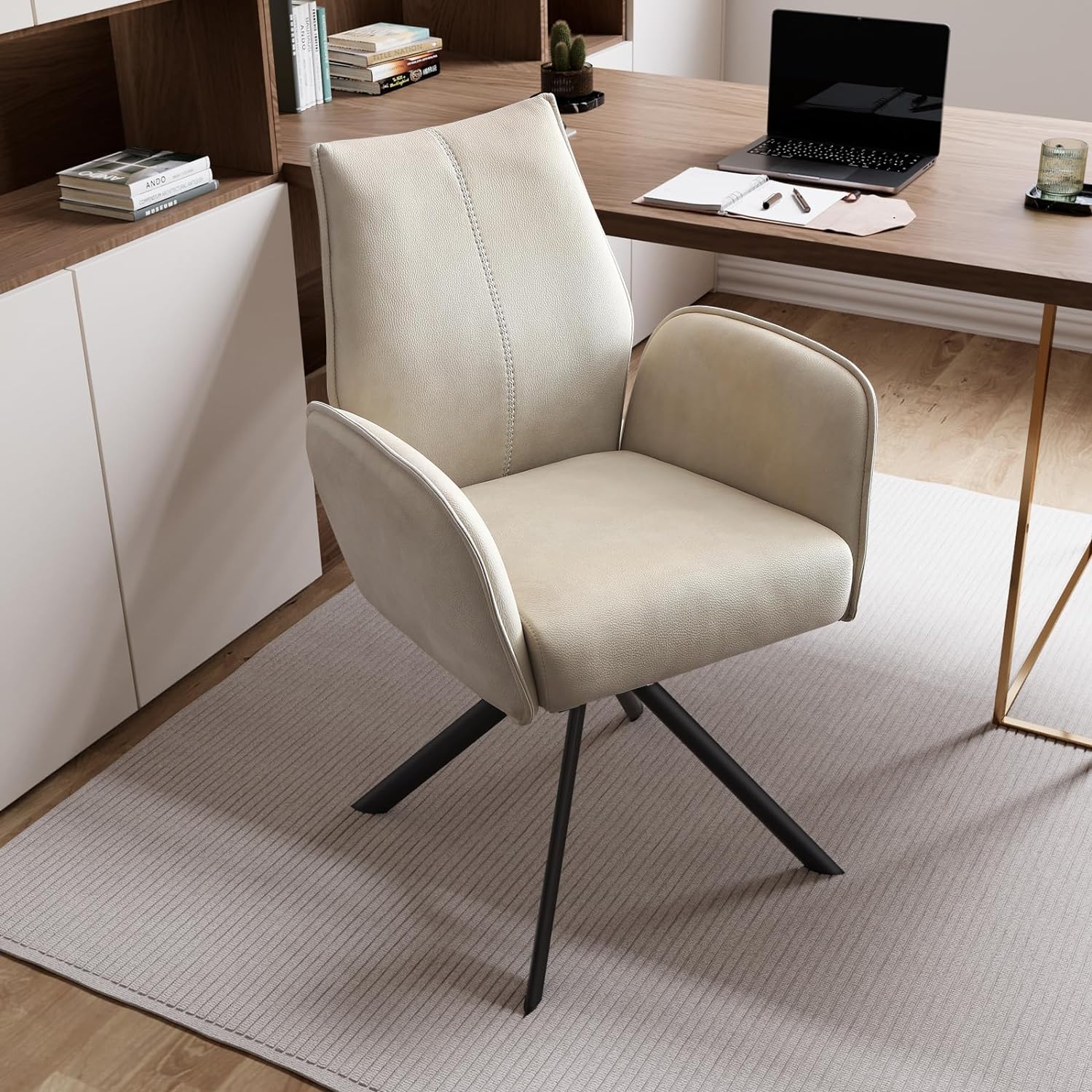 Modern Desk Chair no Wheel, Ergonomic Office Chair Home Office ...