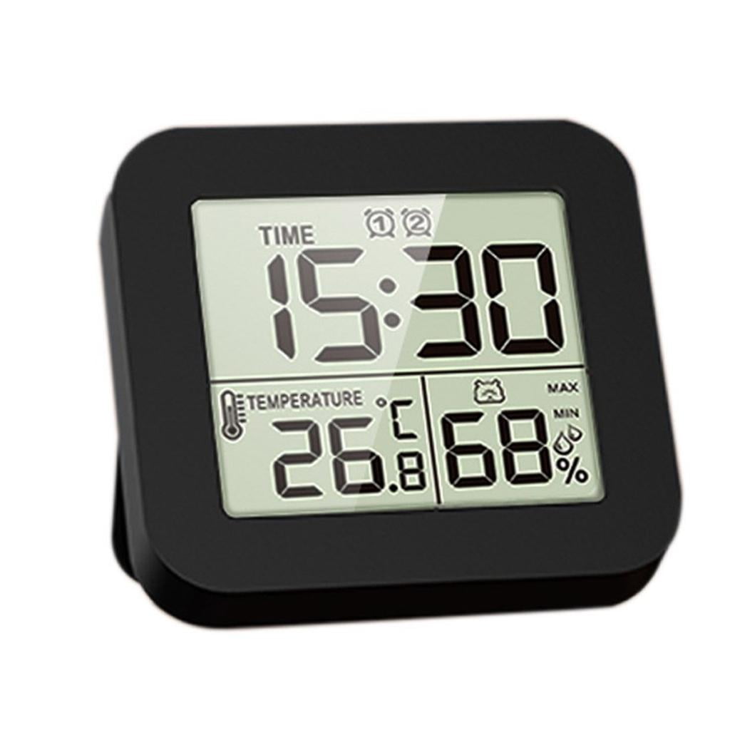 Modern Desk Clock with 3 Alarms Portable Temperature Humidity Gauge for ...