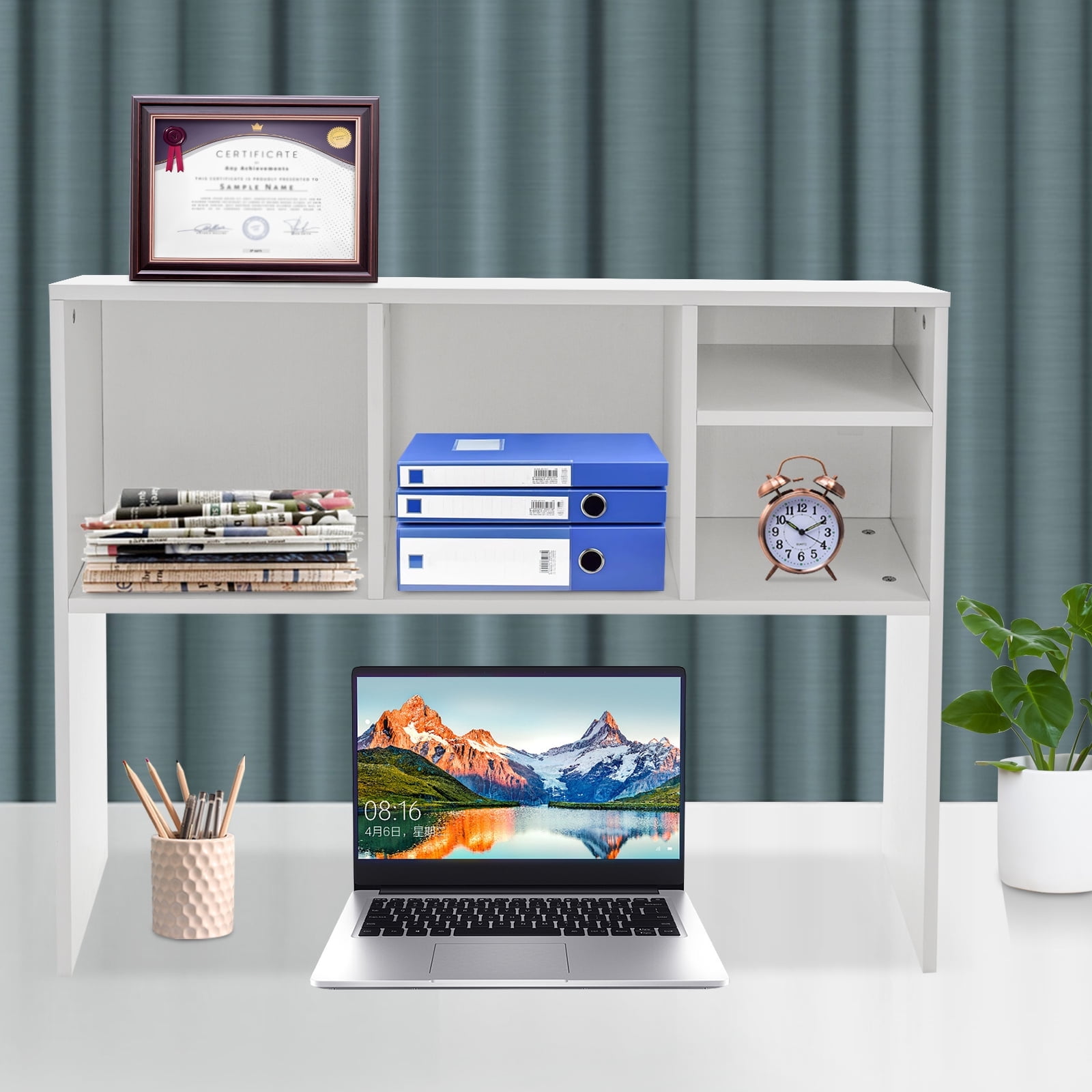 Modern Desktop Storage Organizer Home Office Desktop Bookshelf Holder ...