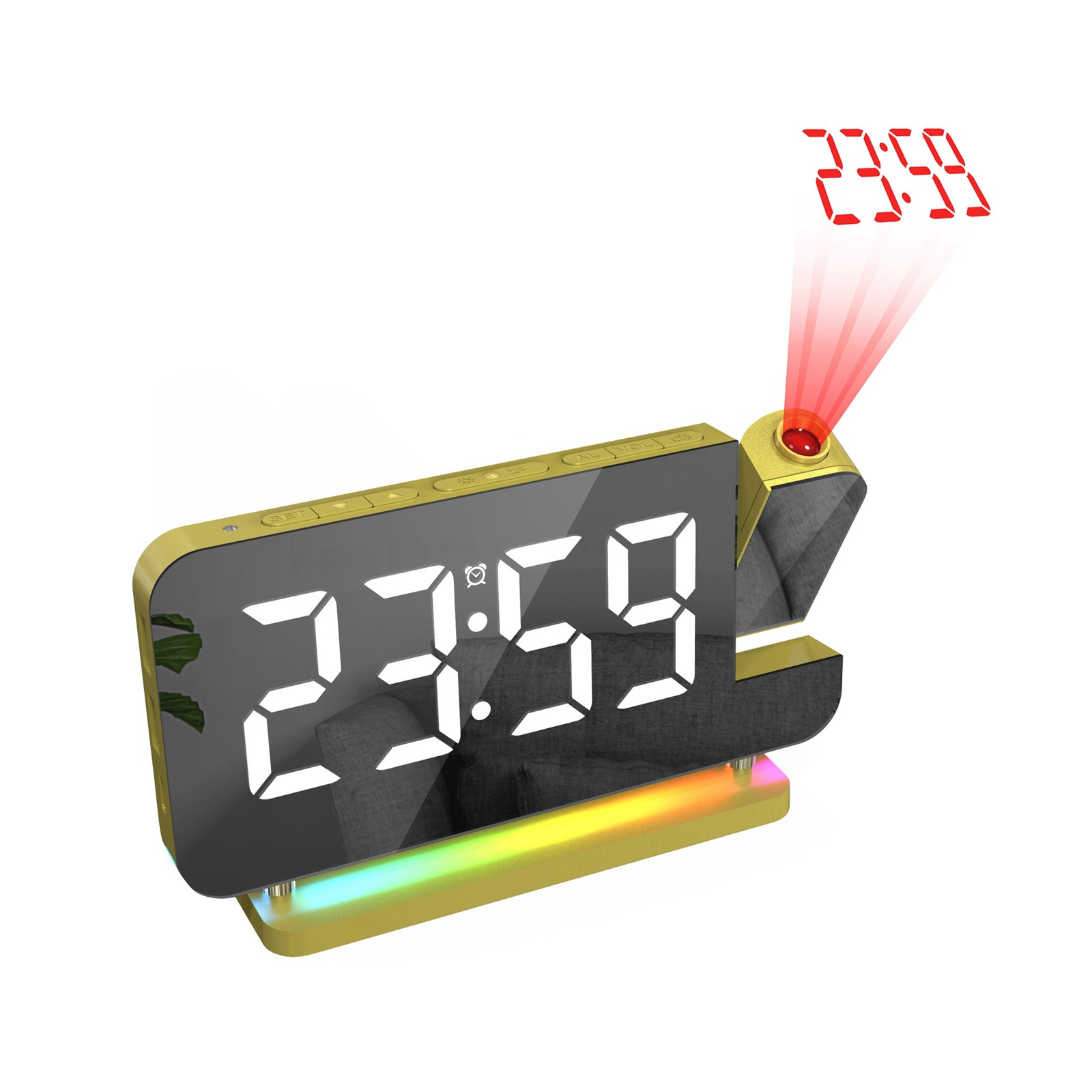 Modern Digital Alarm Clock With Colorful Projection And Display For ...