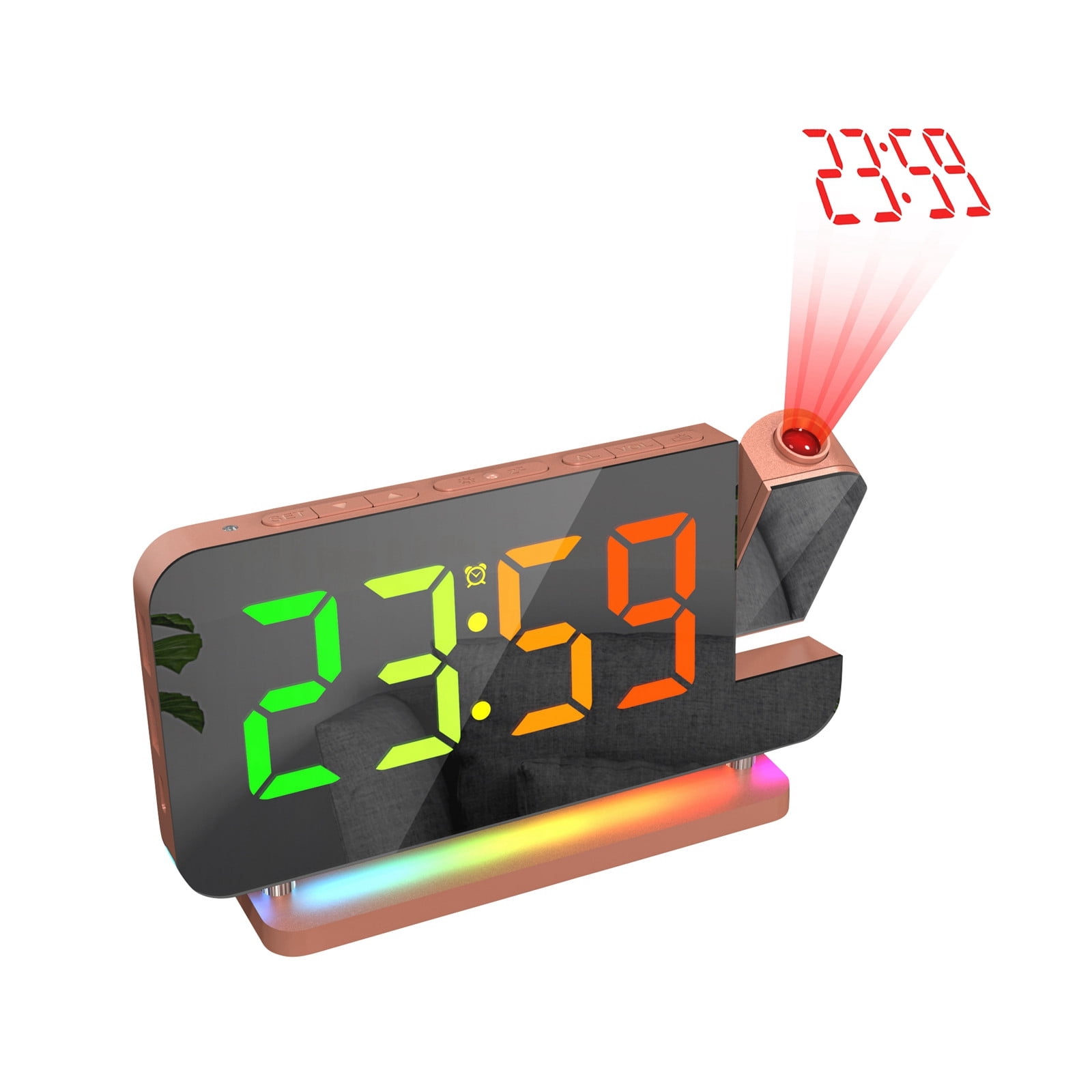 Modern Digital Alarm Clock With Colorful Projection And Display For ...