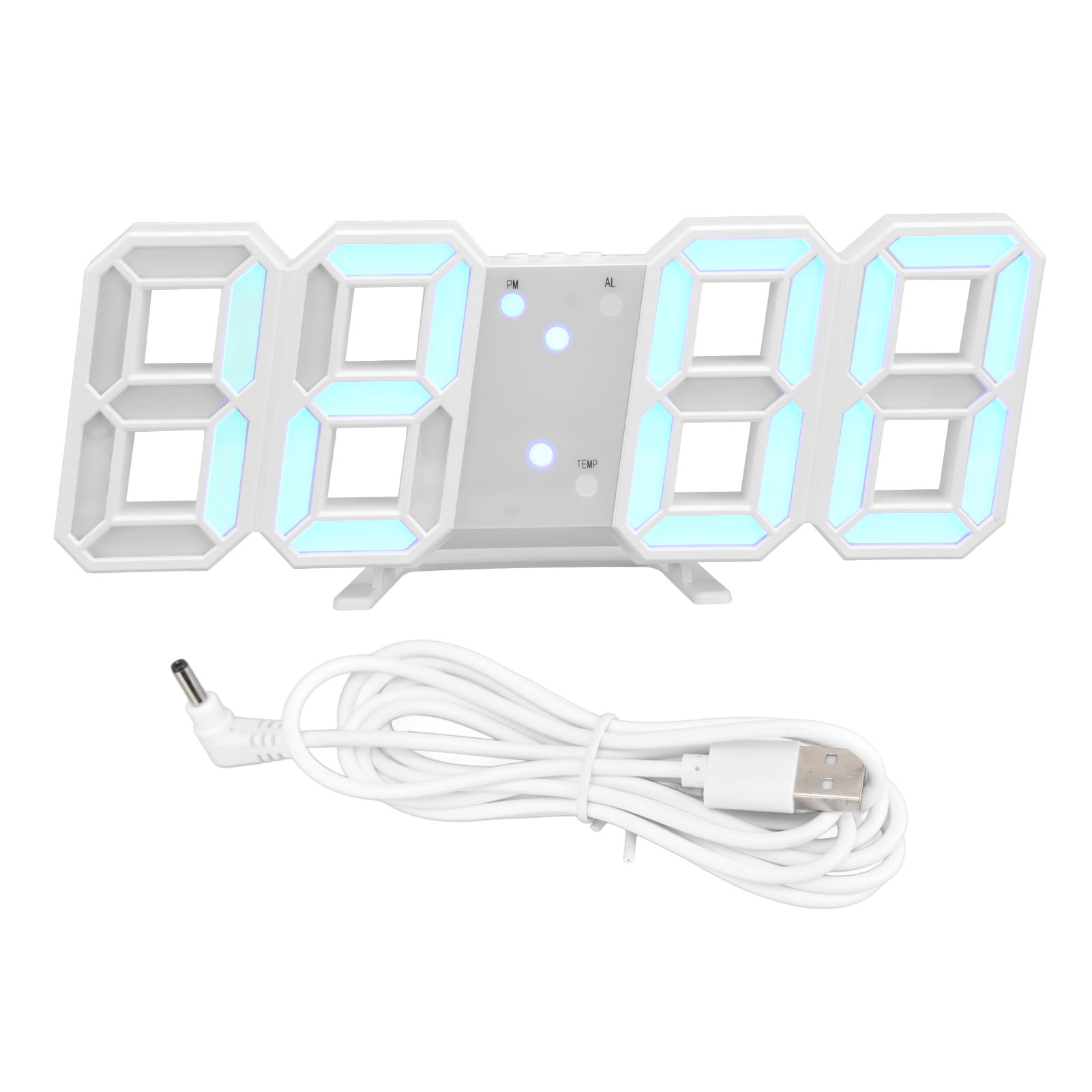 Modern Digital Wall Clock with Temperature Display, Alarm, and Auto ...