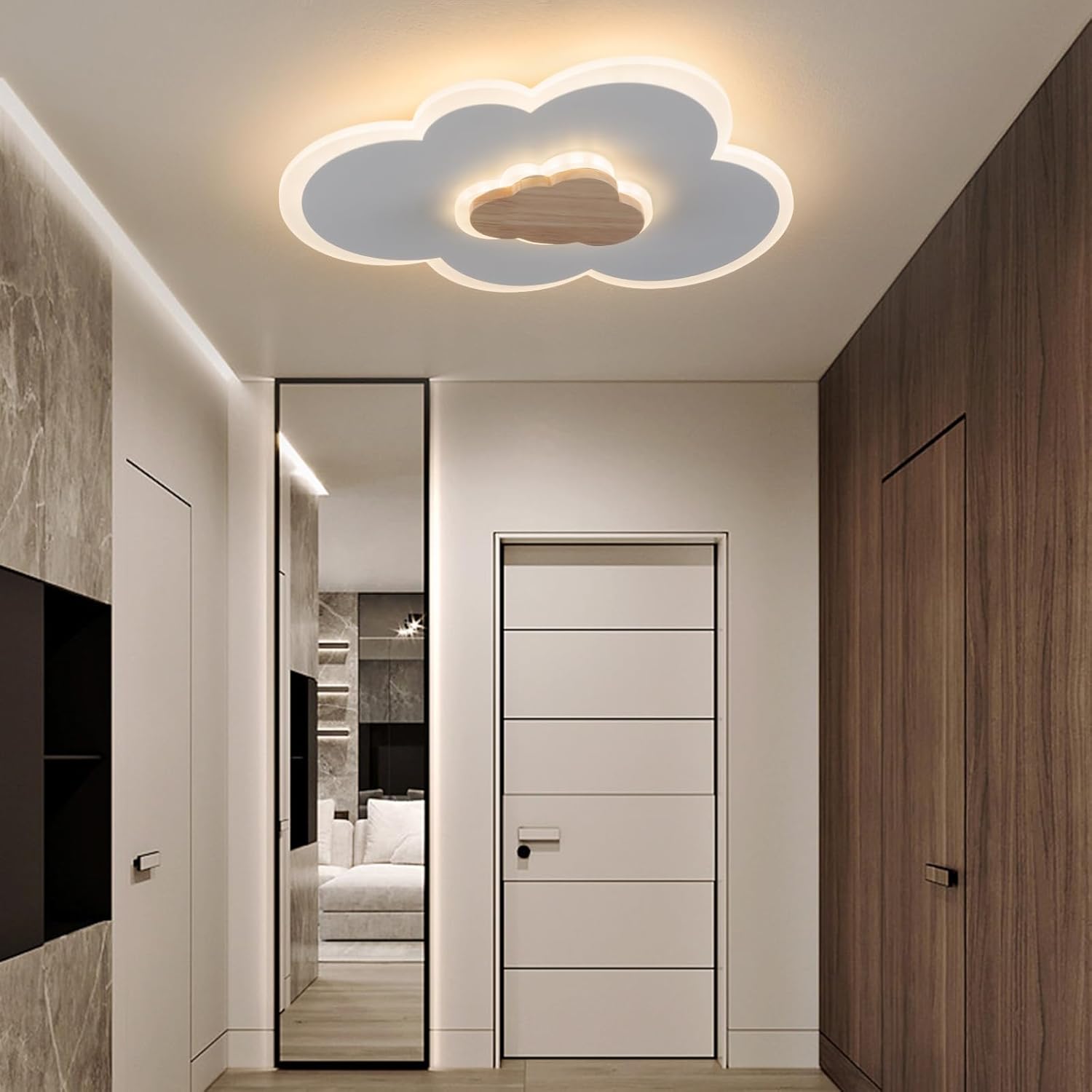 Modern Dimmable Acrylic LED Lights with Remote Creative Cartoon Cloud ...