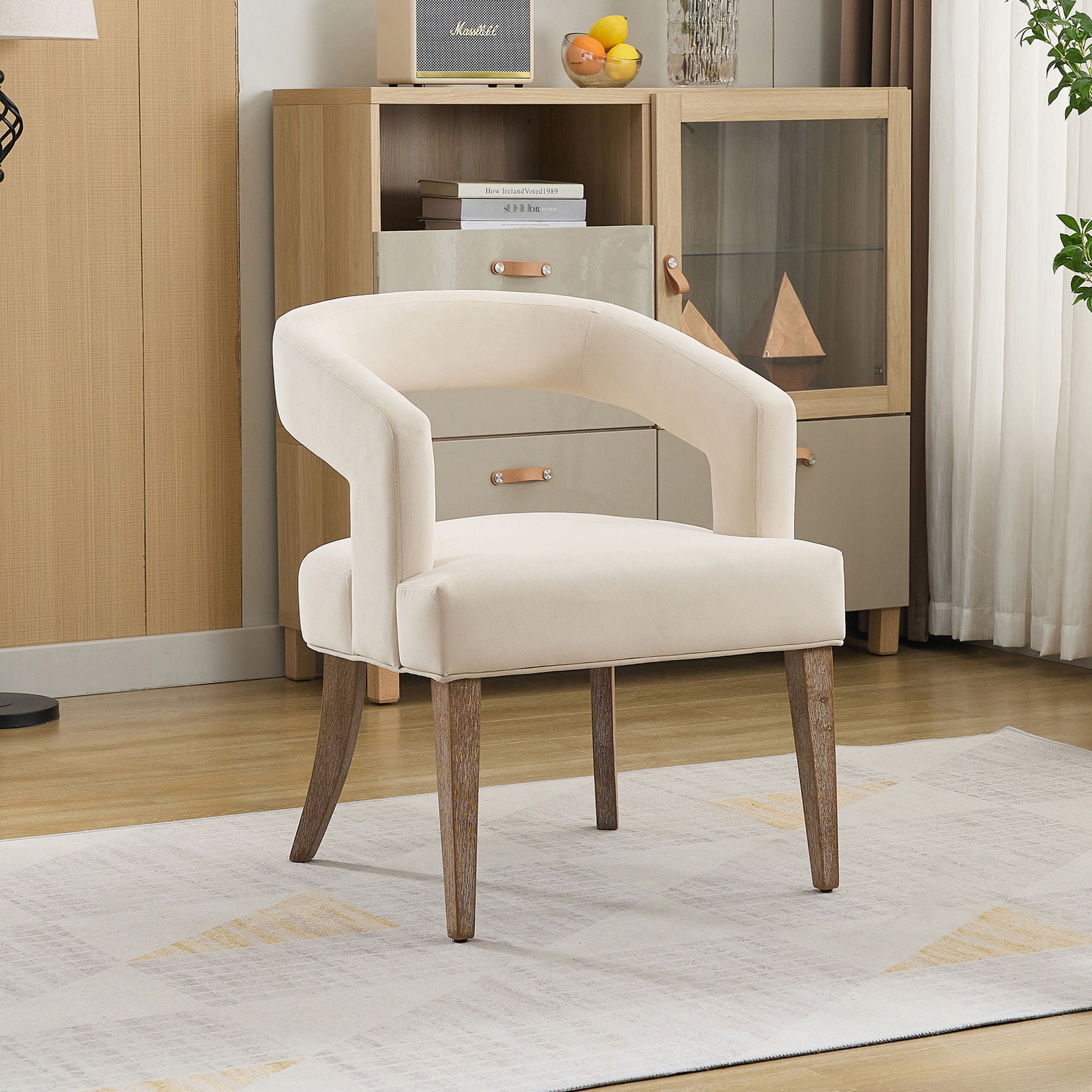 Modern Dining Accent Chair | Curved Design for Style | Solid ...