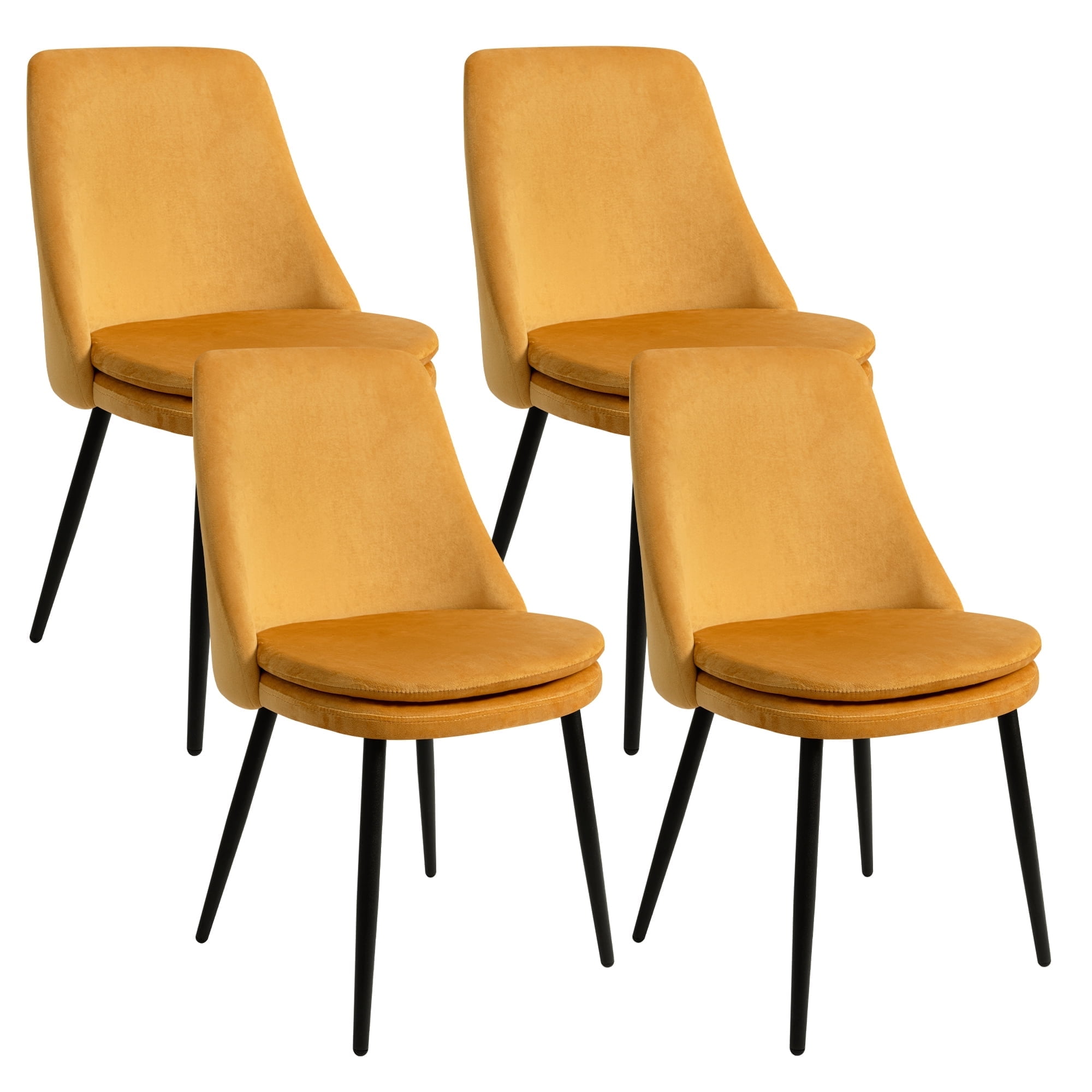 Modern Dining Chairs Armless Accent Chairs with Detachable Padded, Set ...