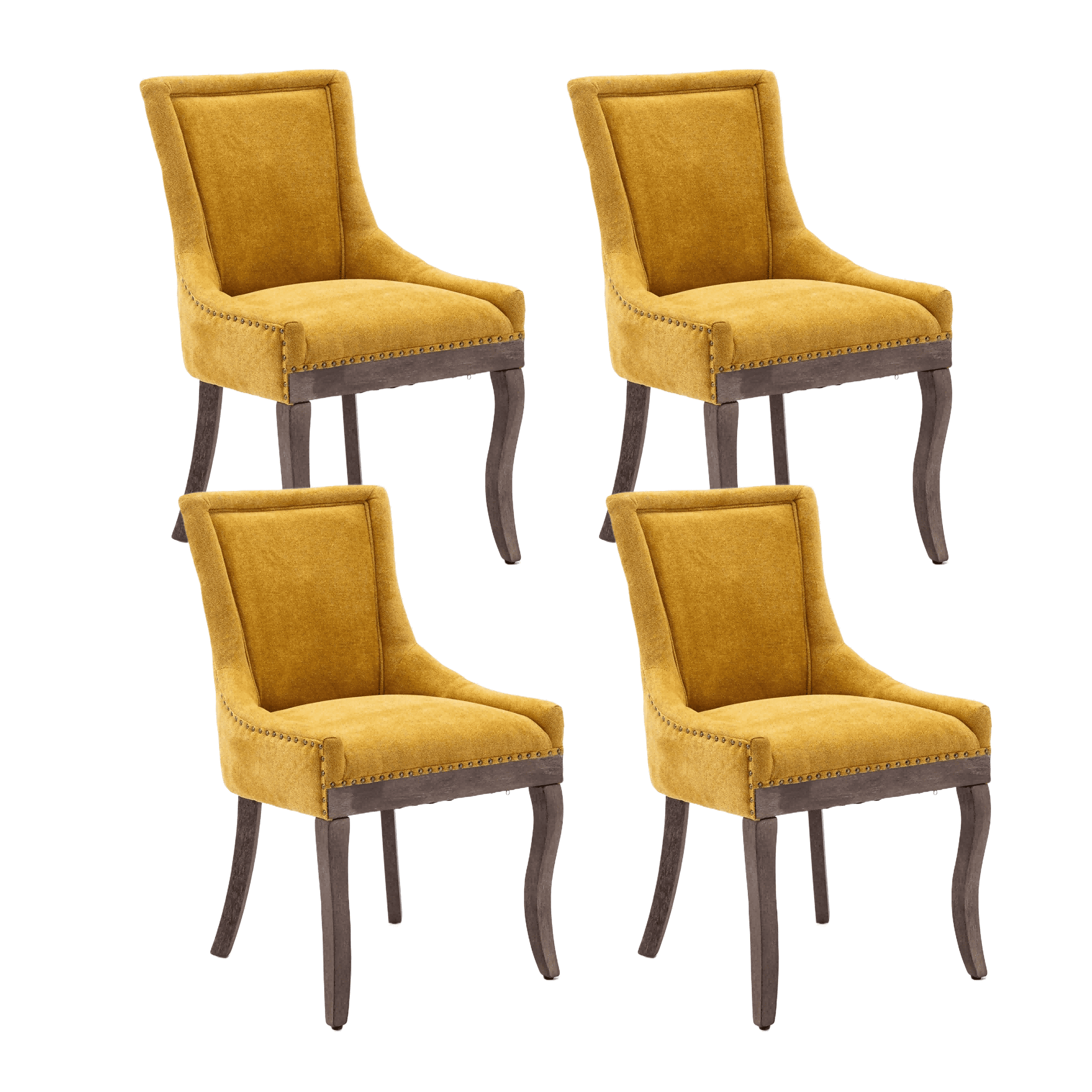 Modern Dining Chairs with Bronze Nailhead, Upholstered Accent Side ...