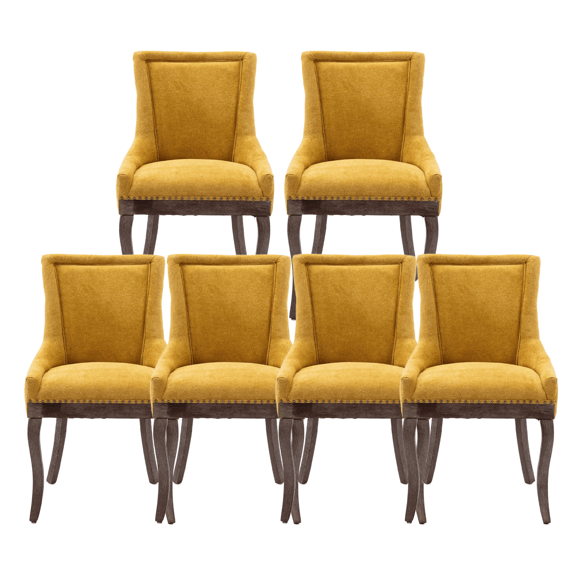 Modern Dining Chairs with Bronze Nailhead, Upholstered Accent Side ...