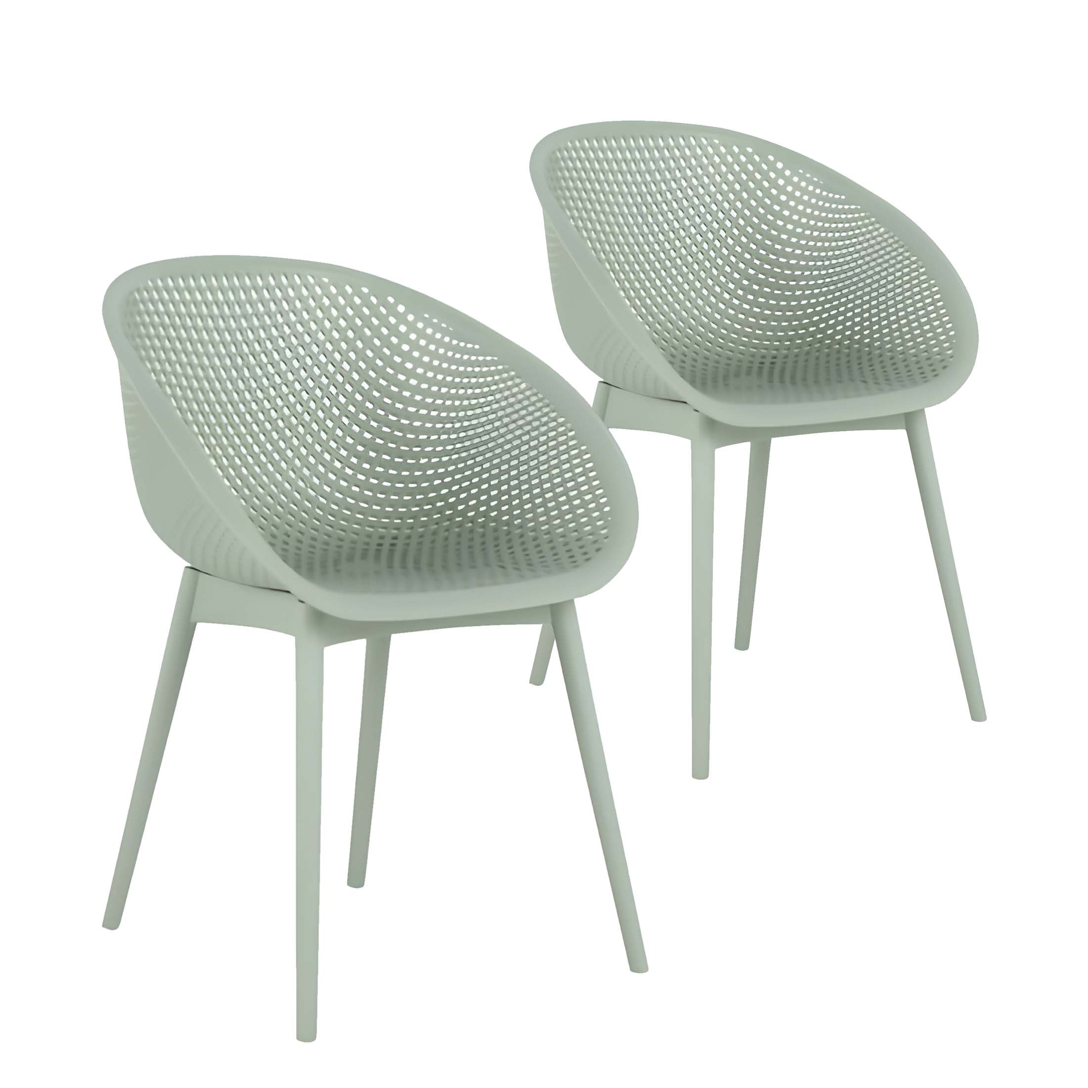 Modern Dining Chairs Set of 2–w/ Farmhouse Indoor/Outdoor All-Weather ...