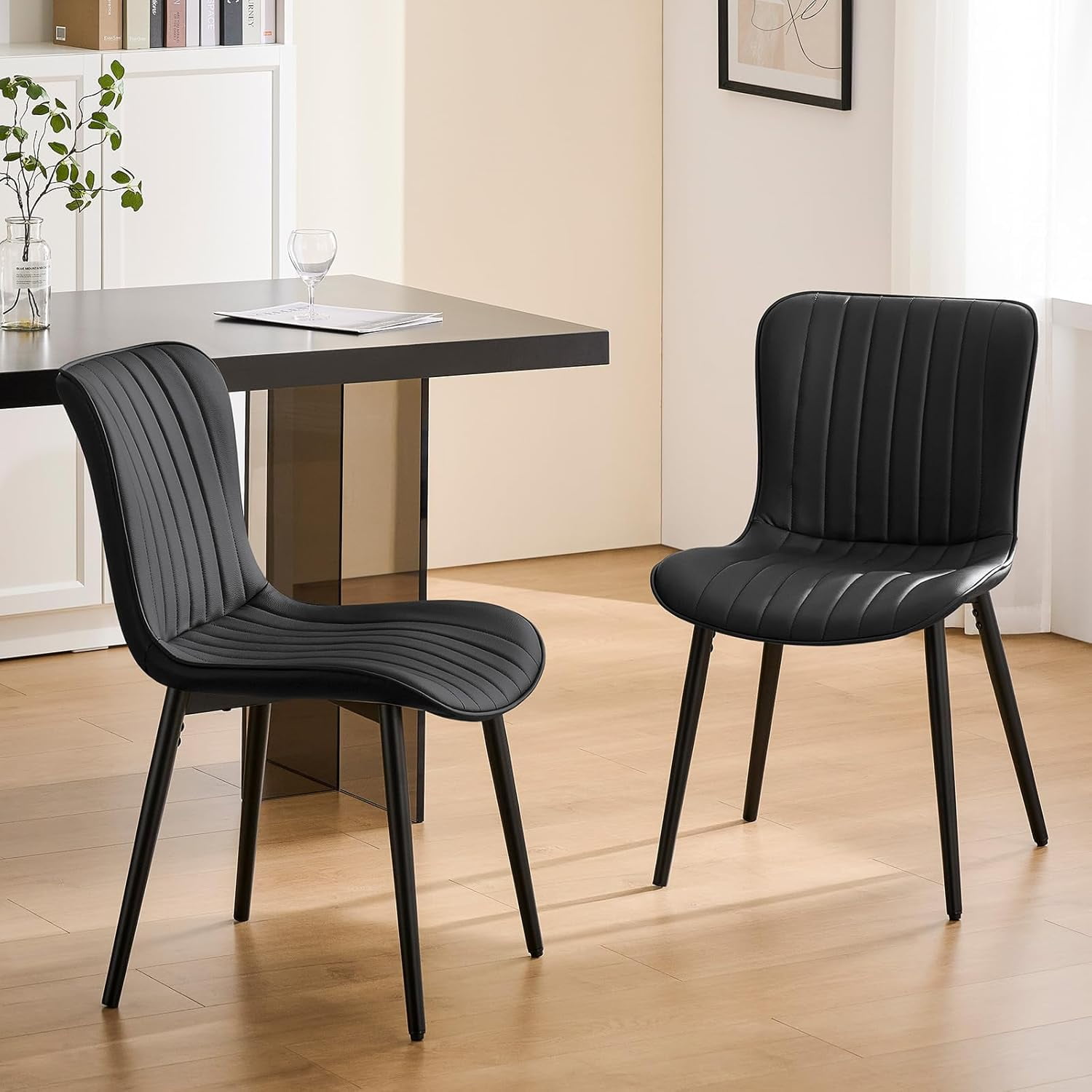 Modern Dining Chairs Set of 4, Heavy Duty Upholstered Side Chairs with ...