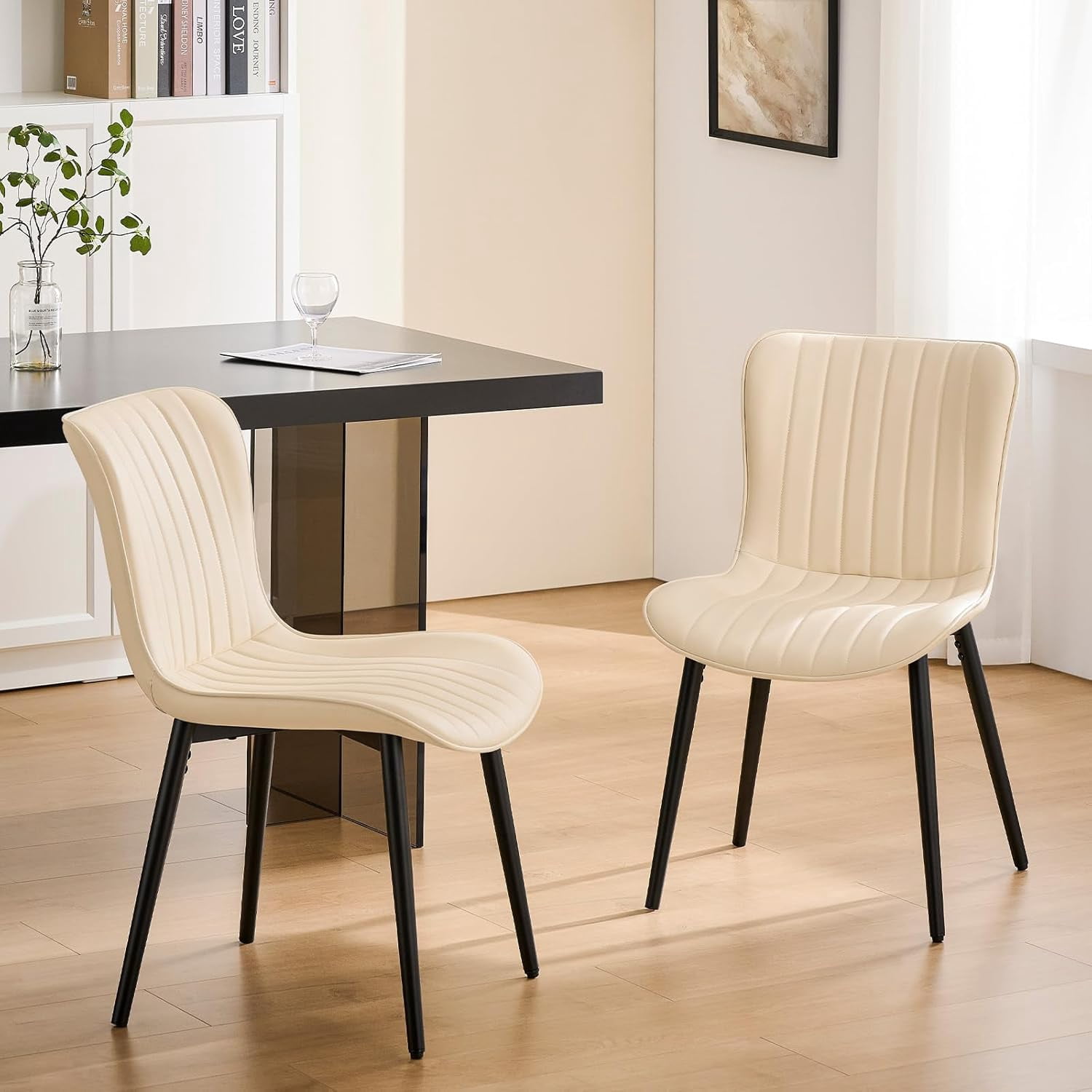 Modern Dining Chairs Set of 4, Heavy Duty Upholstered Side Chairs with ...