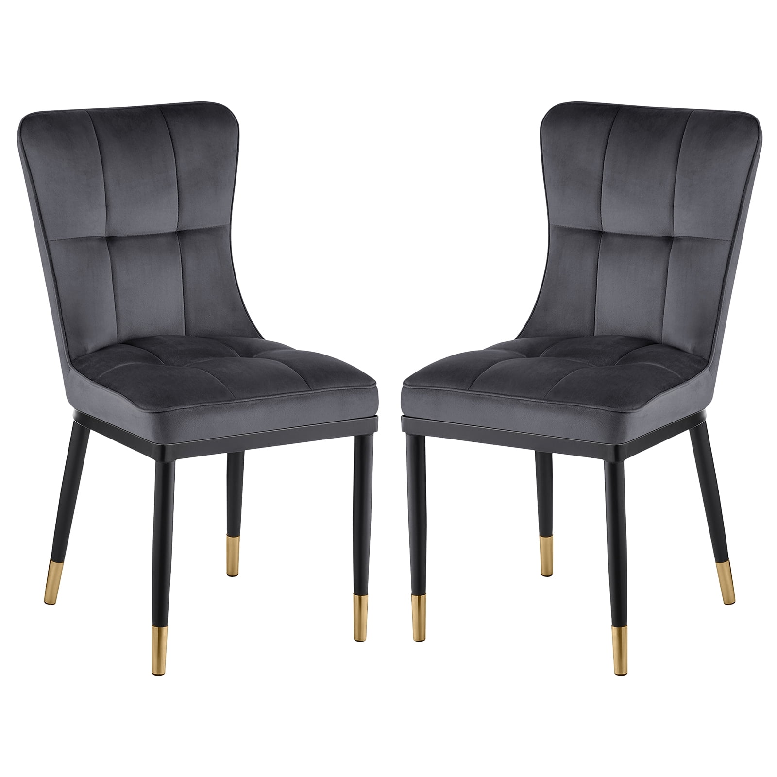 Modern Dining Chairs Set of 2 Velvet Kitchen Chairs with Upholstered ...