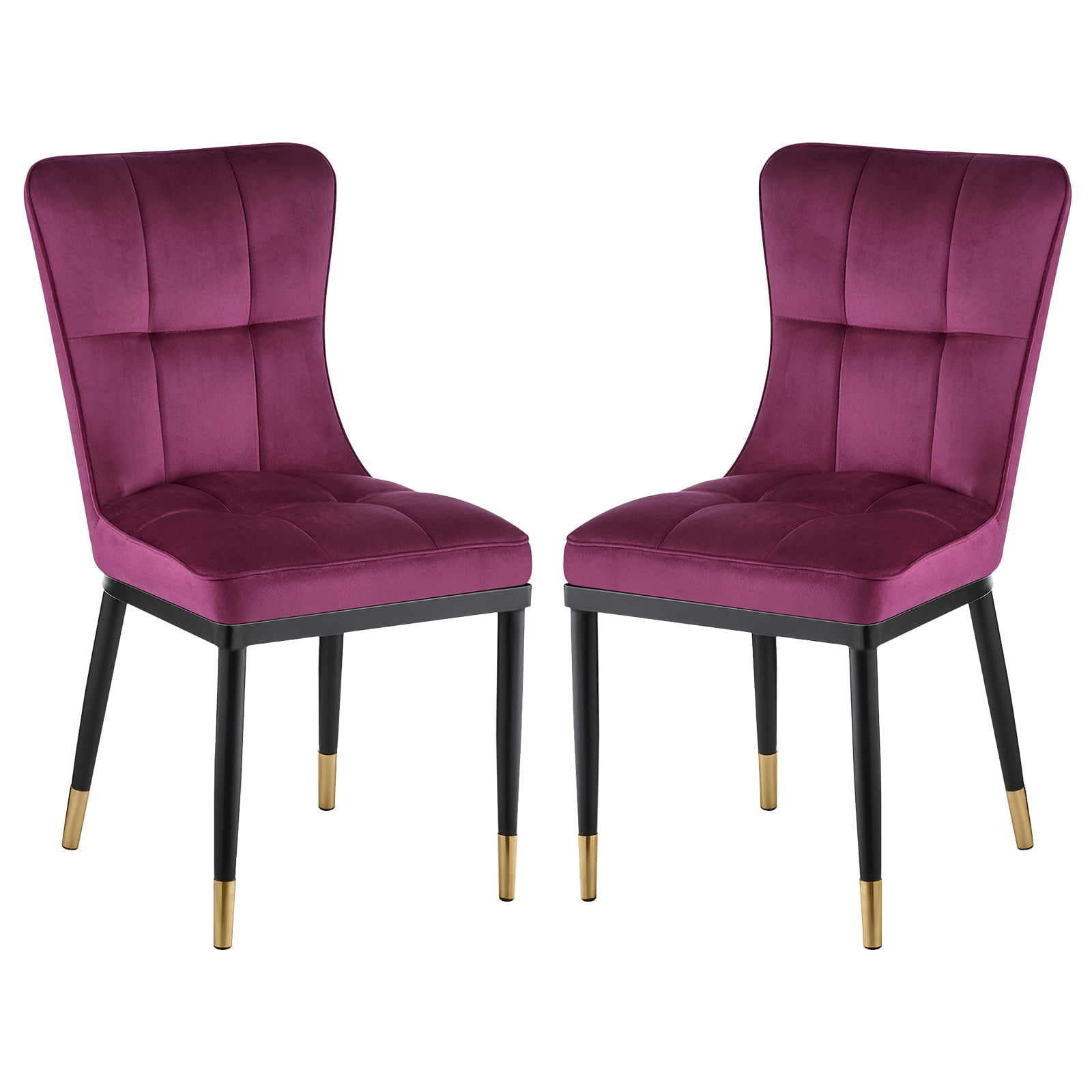 Sourcemax Velvet Dining Chairs Set of 2, Ergonomic Armless Side Chair ...