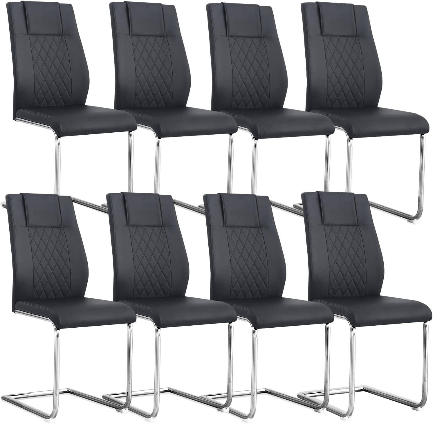 Modern Dining Chairs Set of 8 ,Dining Room Chairs, Metal Kitchen Chairs ...