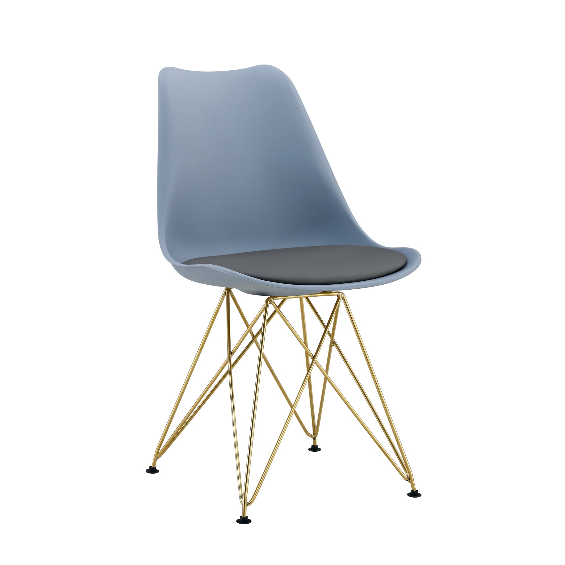 Modern Dining Chairs with Shell Lounge Plastic Seats and Golden Steel ...