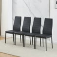 Modern Dining Room Chair Set of 4, Kitchen Chairs Black Faux Leather ...