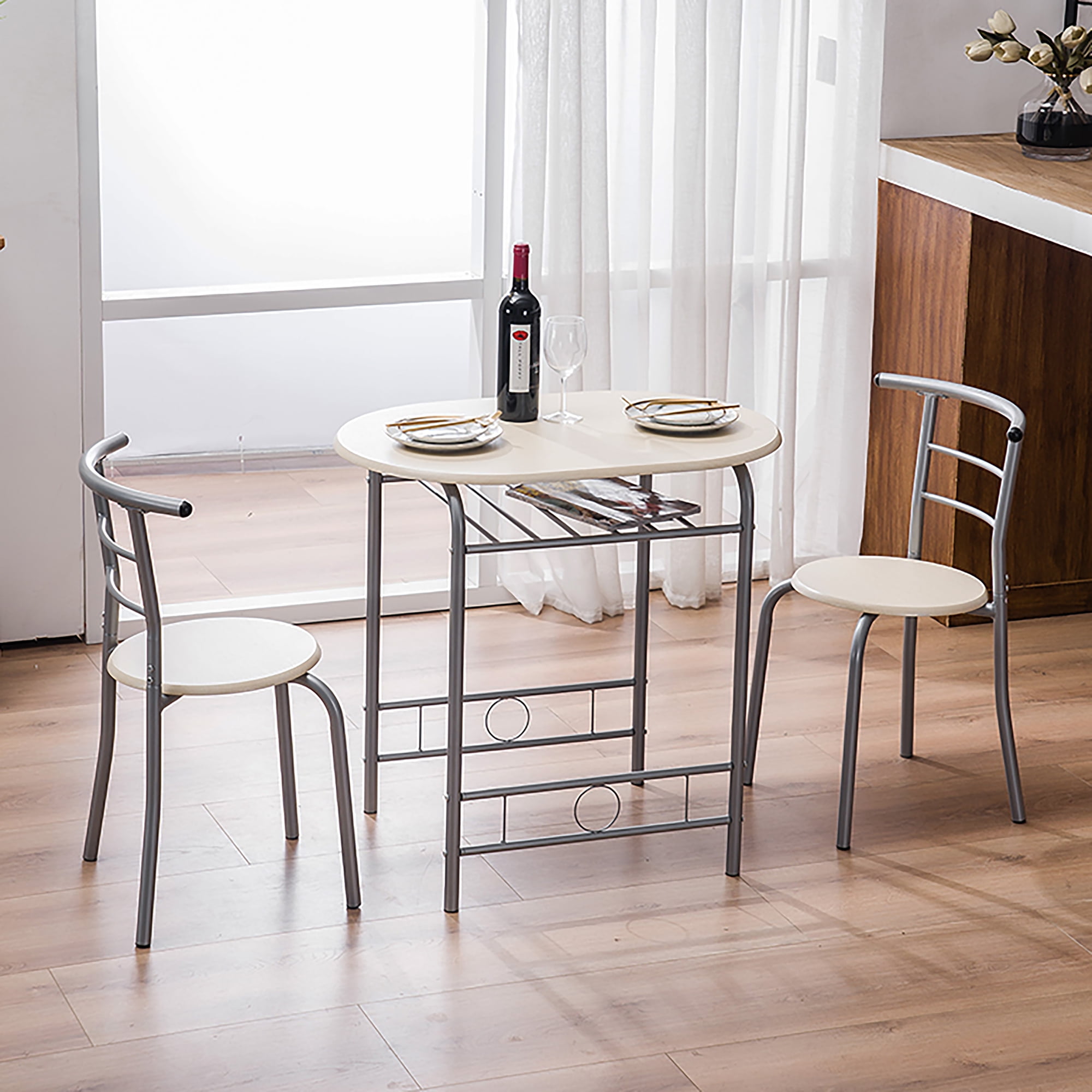 Modern Dining Room Sets, Seizeen 3 Pieces Oval Table & Chair Set ...