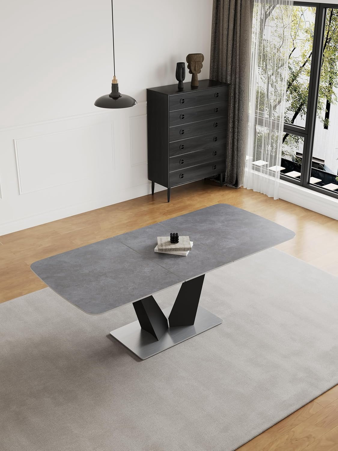 Modern Dining Table for 6-8 Extendable Dining Table Sintered Stone ...