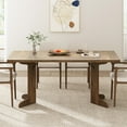 Modern Dinner Table with Unique Wooden Legs, Rectangle Dining Table for ...