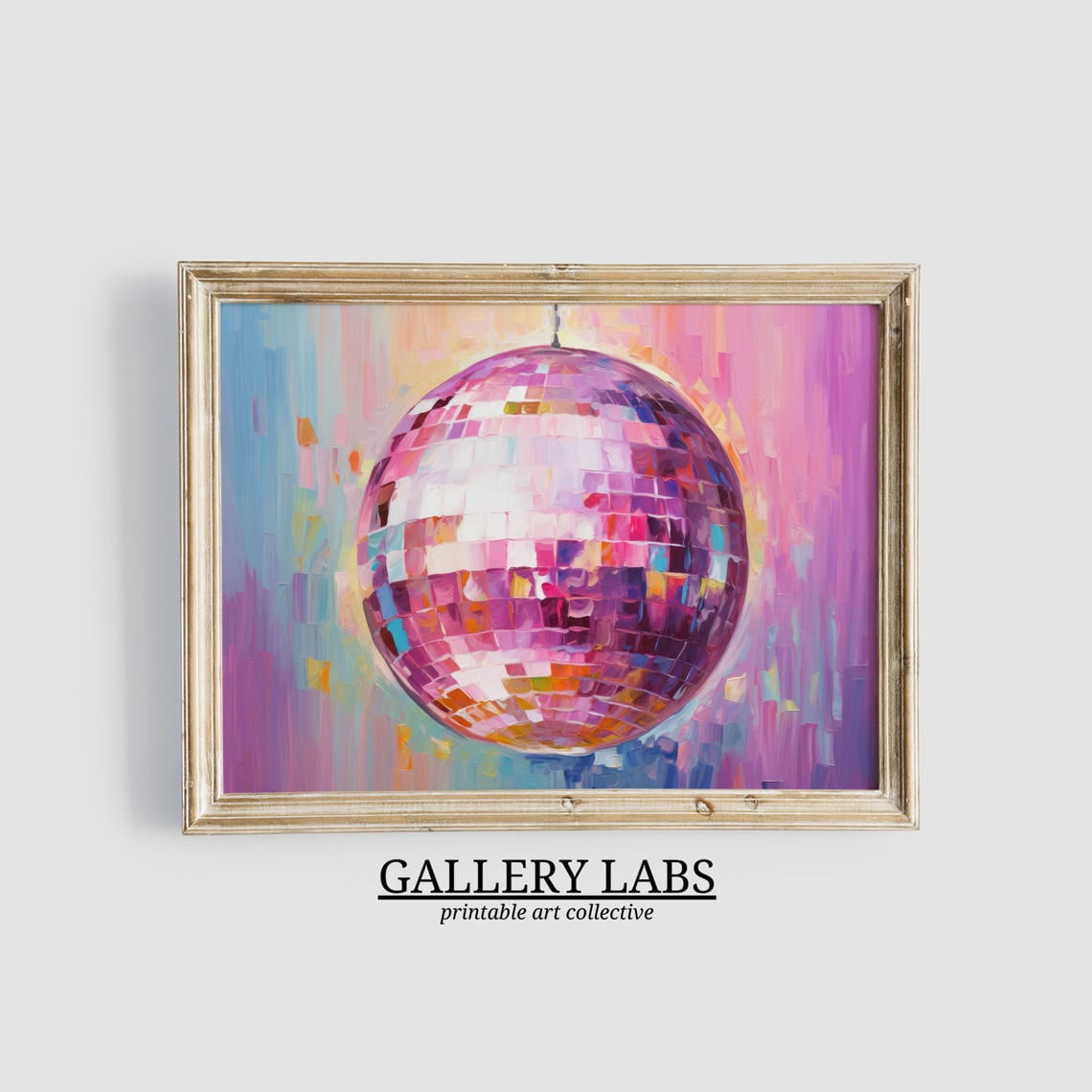Modern Disco Ball Painting Retro Apartment Aesthetics Able 1950S Print ...