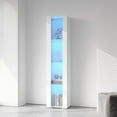 Modern Display Cabinet with Blue LED Light, 4-Tier Corner Curio Cabinet ...
