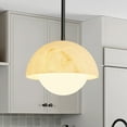 Modern Dome Pendant Light with Glass Globe, Adjustable Hanging Ceiling ...