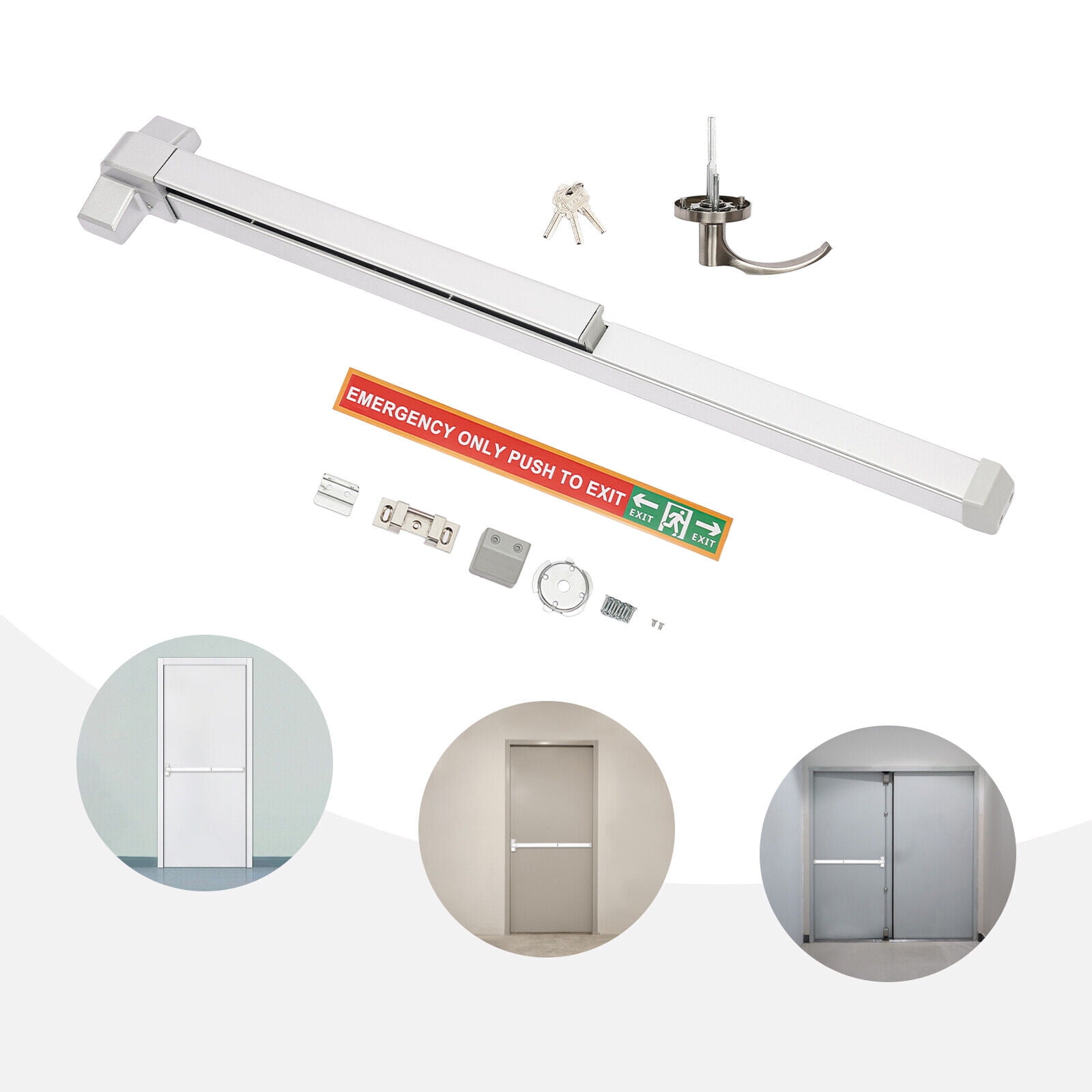 Modern Door Push Bar Panic Exit Device with Exterior Handle Emergency ...
