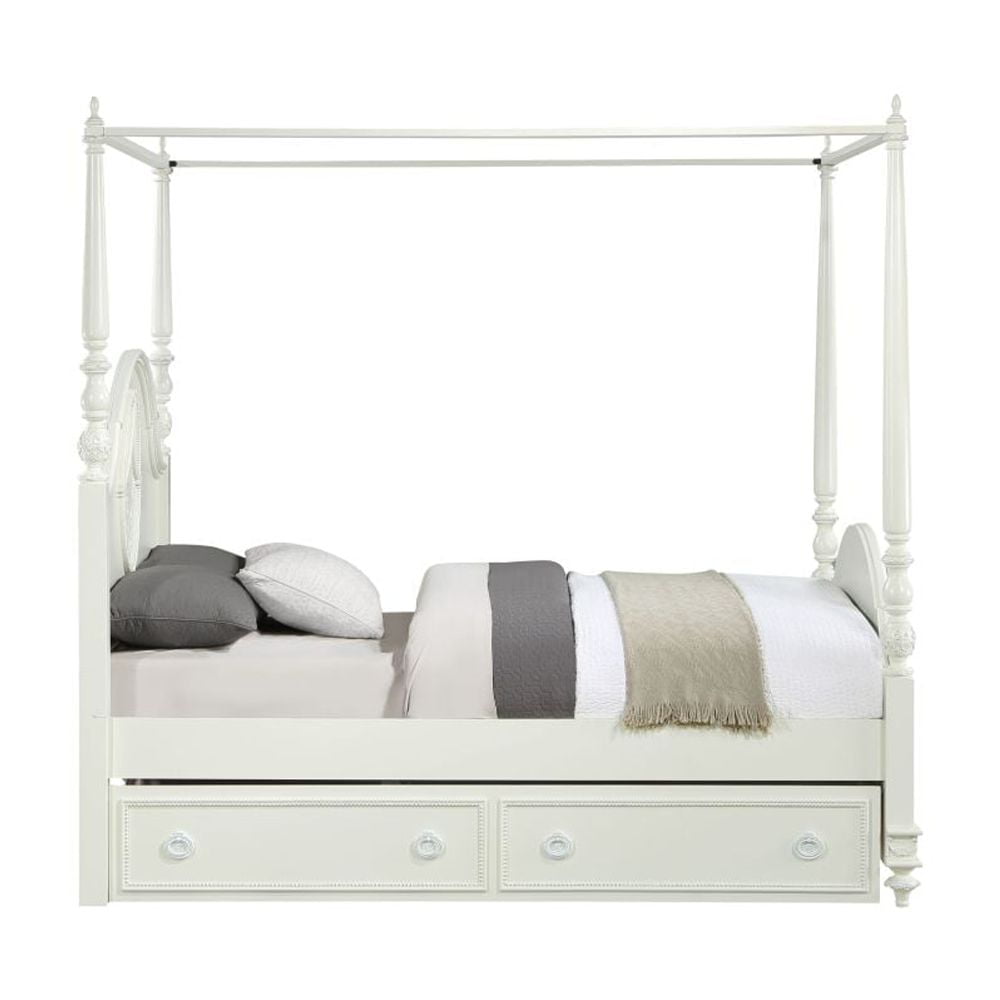 Modern Dorothy Full Bed (Wooden Poster), Lvory Finish - Walmart.com