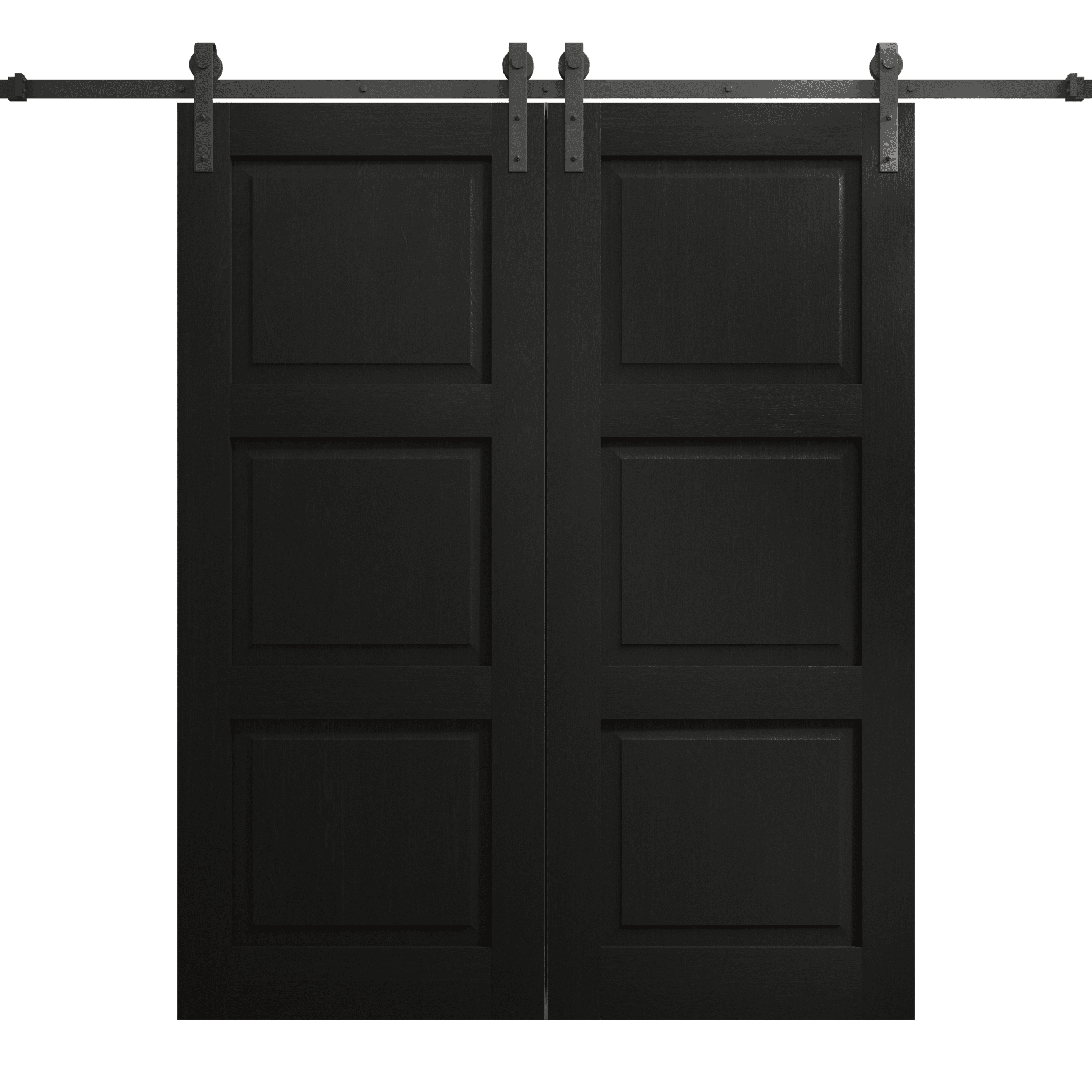 Modern Double Barn Door 72 x 84 inches | Ego 5010 Painted Black Oak ...
