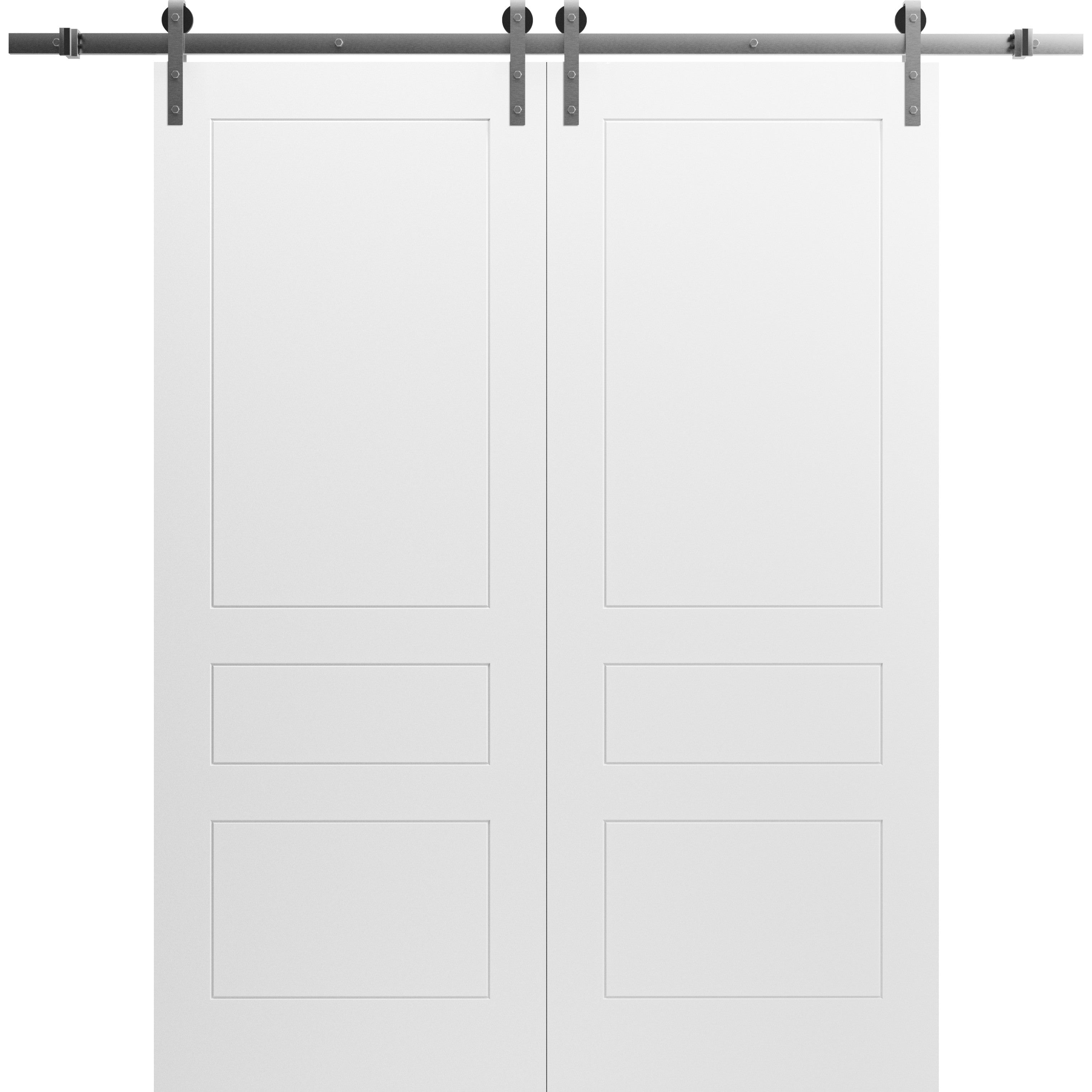 Modern Double Barn Door 84" x 96" inches / Mela 0733 Painted White ...