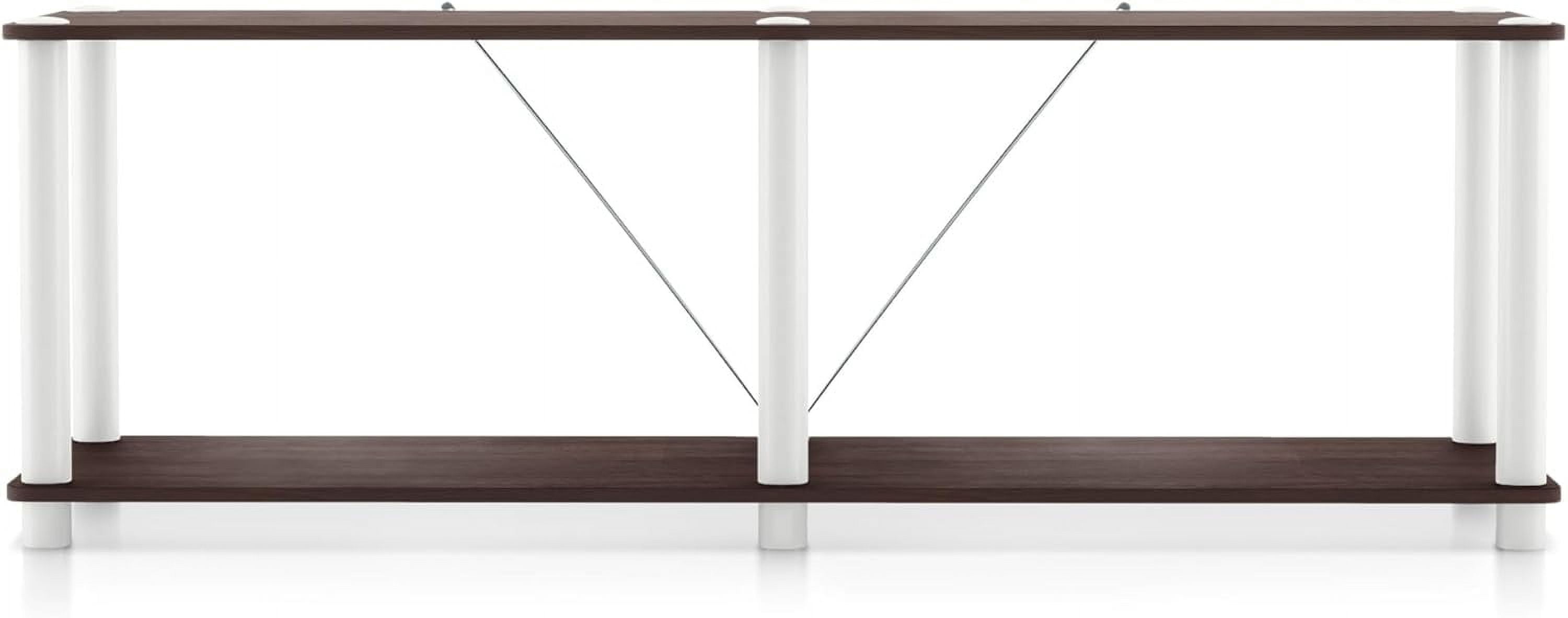 Modern Double Layer Extra Wide Shelving Unit, Collectible Display Rack ...