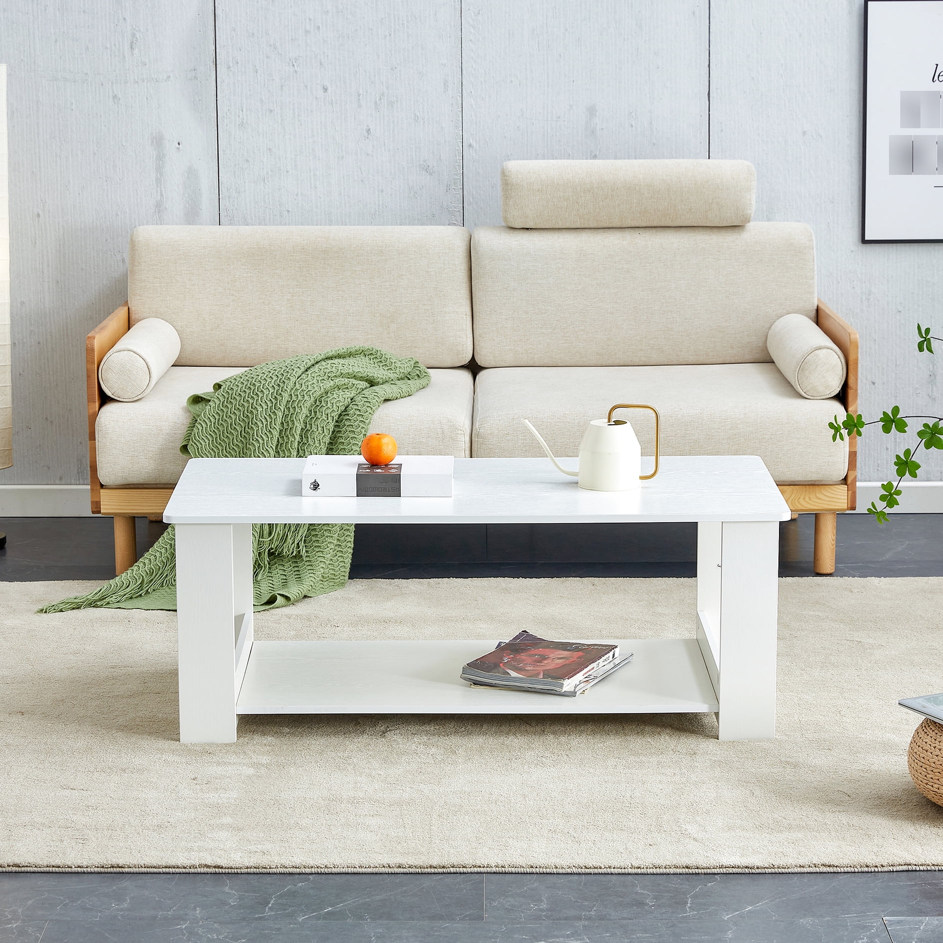 Modern Double Layered Coffee Table In White , Suiting A Range Of Rooms ...
