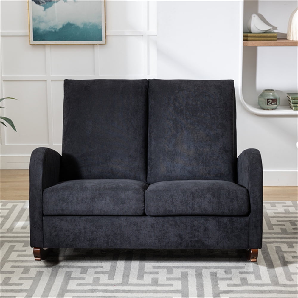 Modern Double Rocking Chair, Upholstered Oversized Glider Rocker for ...