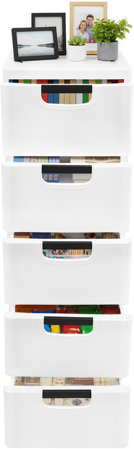 Modern Drawers, 5 Tier Storage Tower with 6 Drawer and 4 Wheels ...