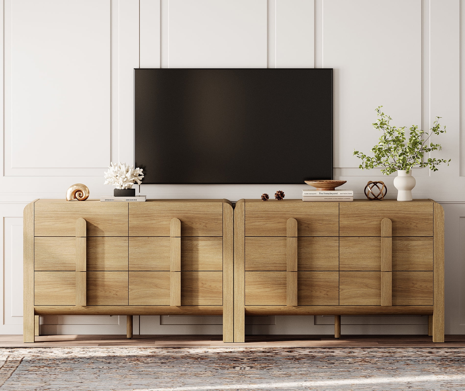 Modern Dresser TV Stand for TVs up to 100 Inch, Cruved Entertainment ...