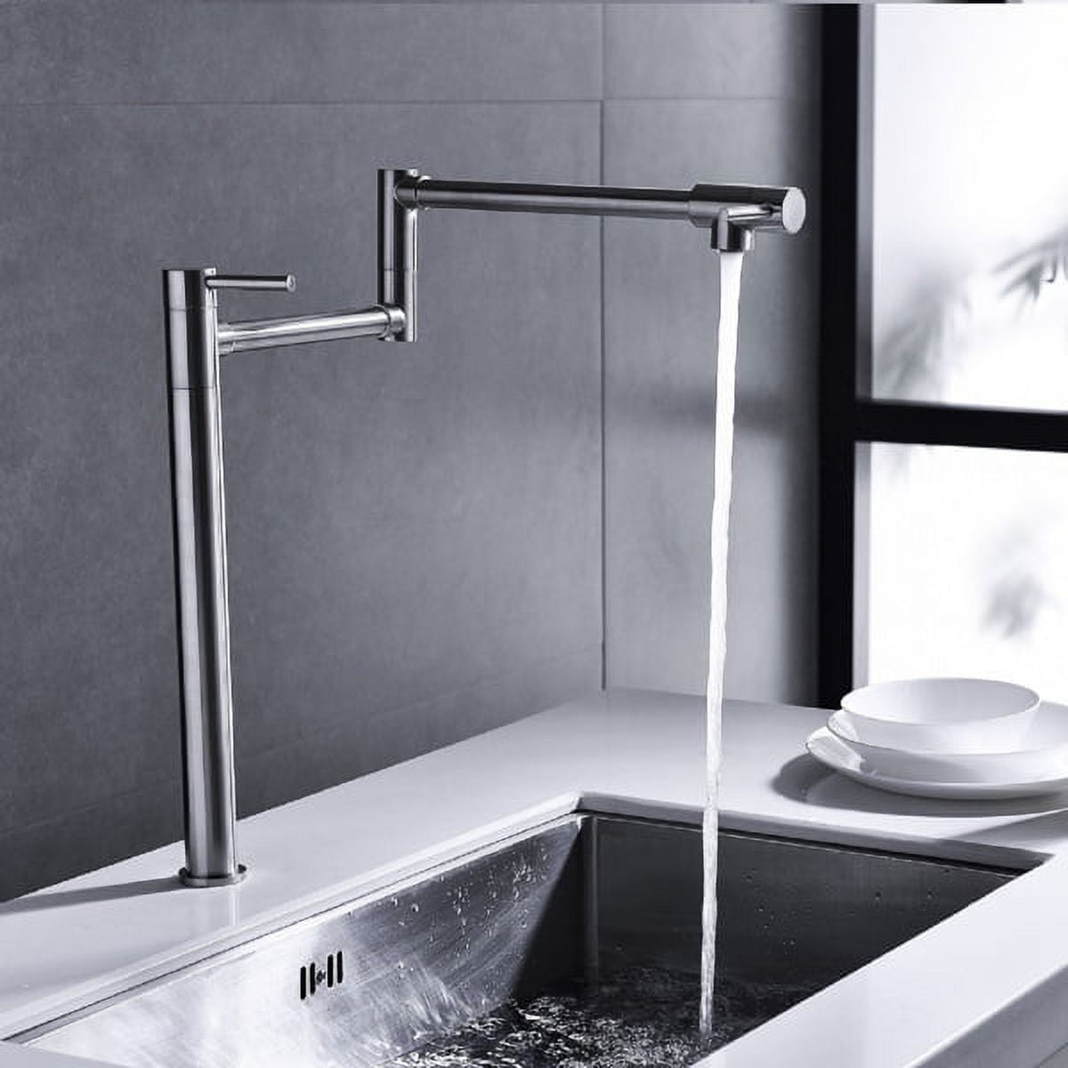 Modern Dual-Joint Pot Filler Faucet - 20" Brushed Nickel, Brass ...