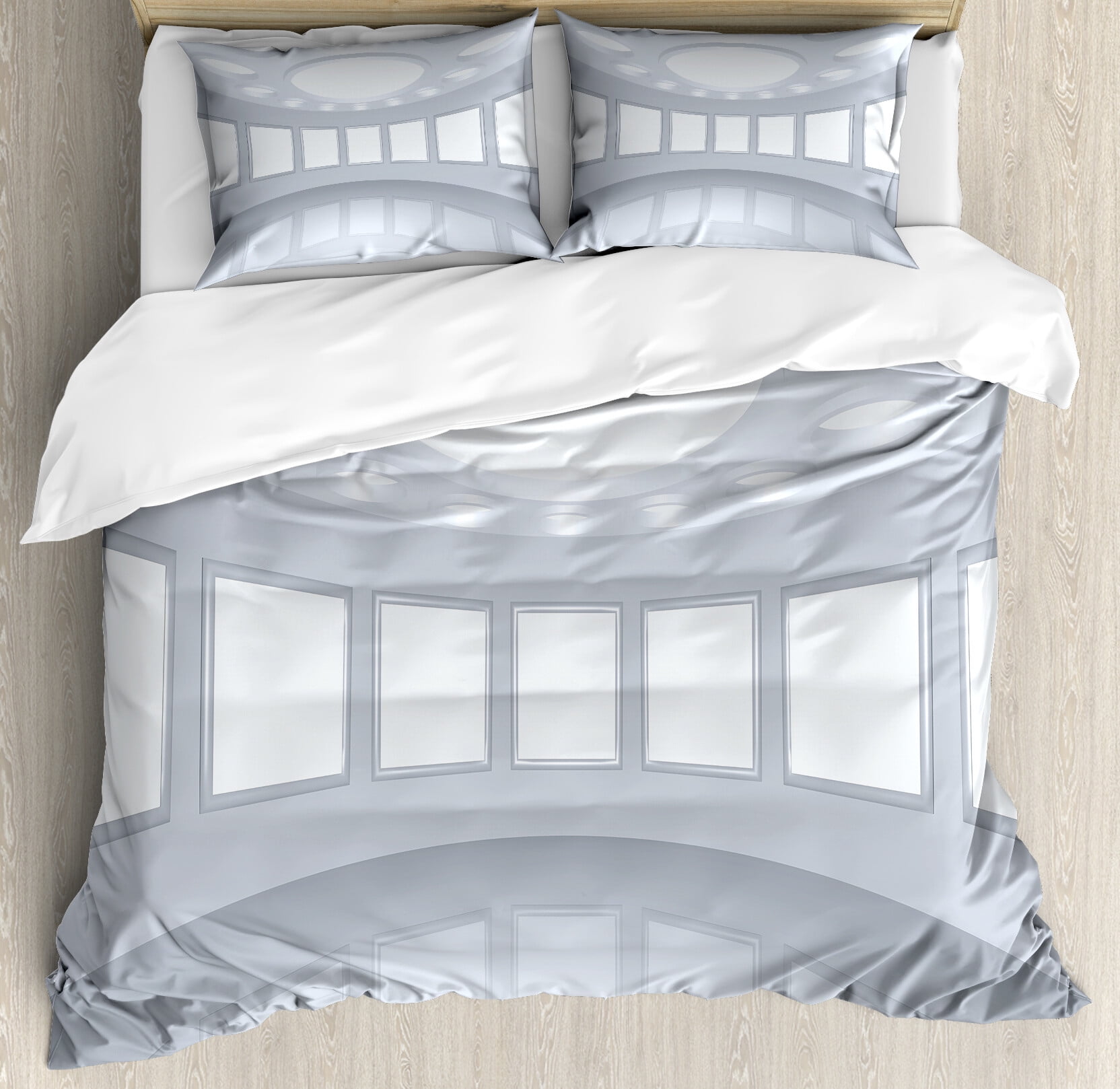 Modern Duvet Cover Set, 3D Visualization of Futuristic Interior Empty ...