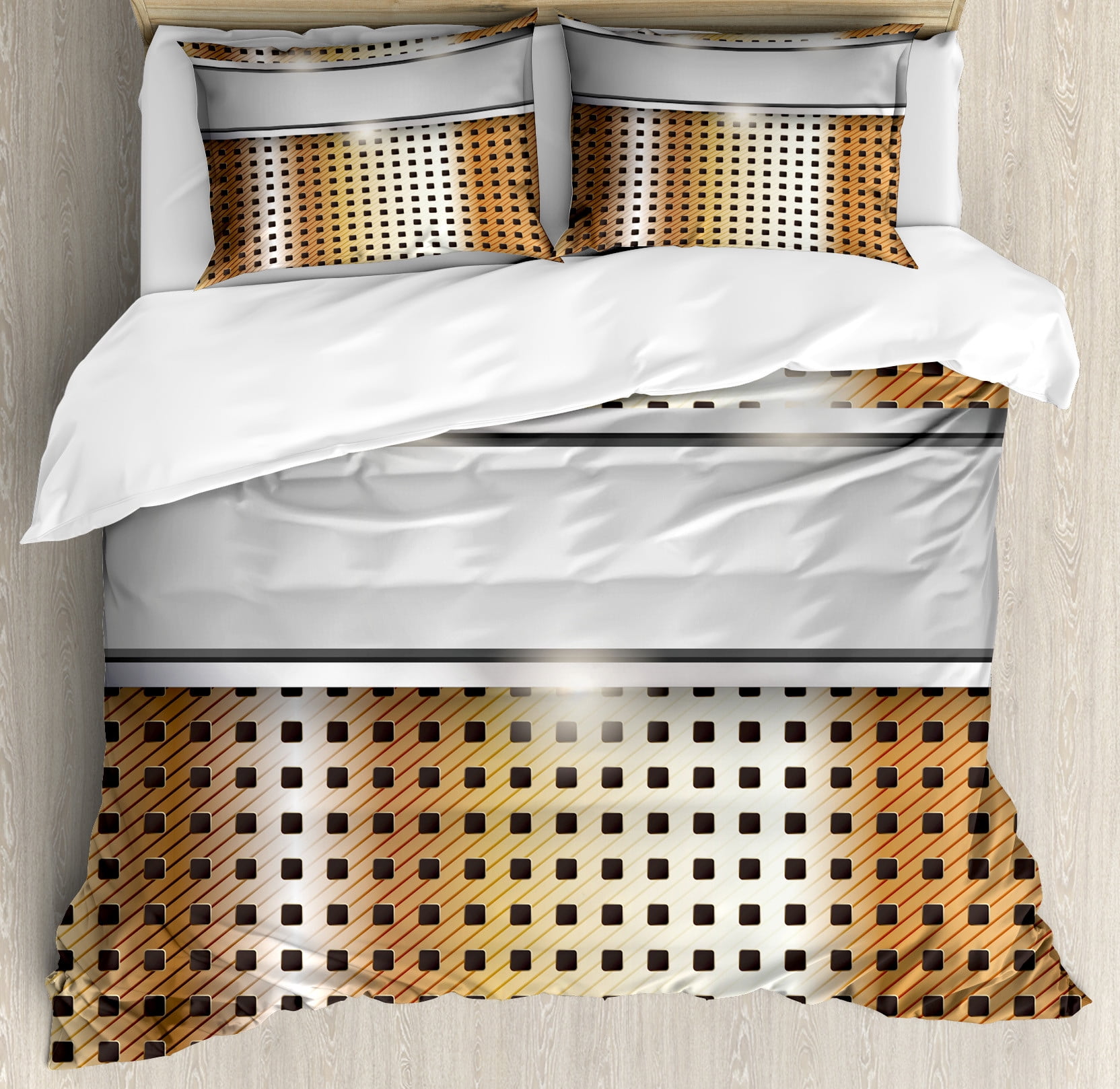 Modern Duvet Cover Set, Close up Surface Image with Grey Band ...