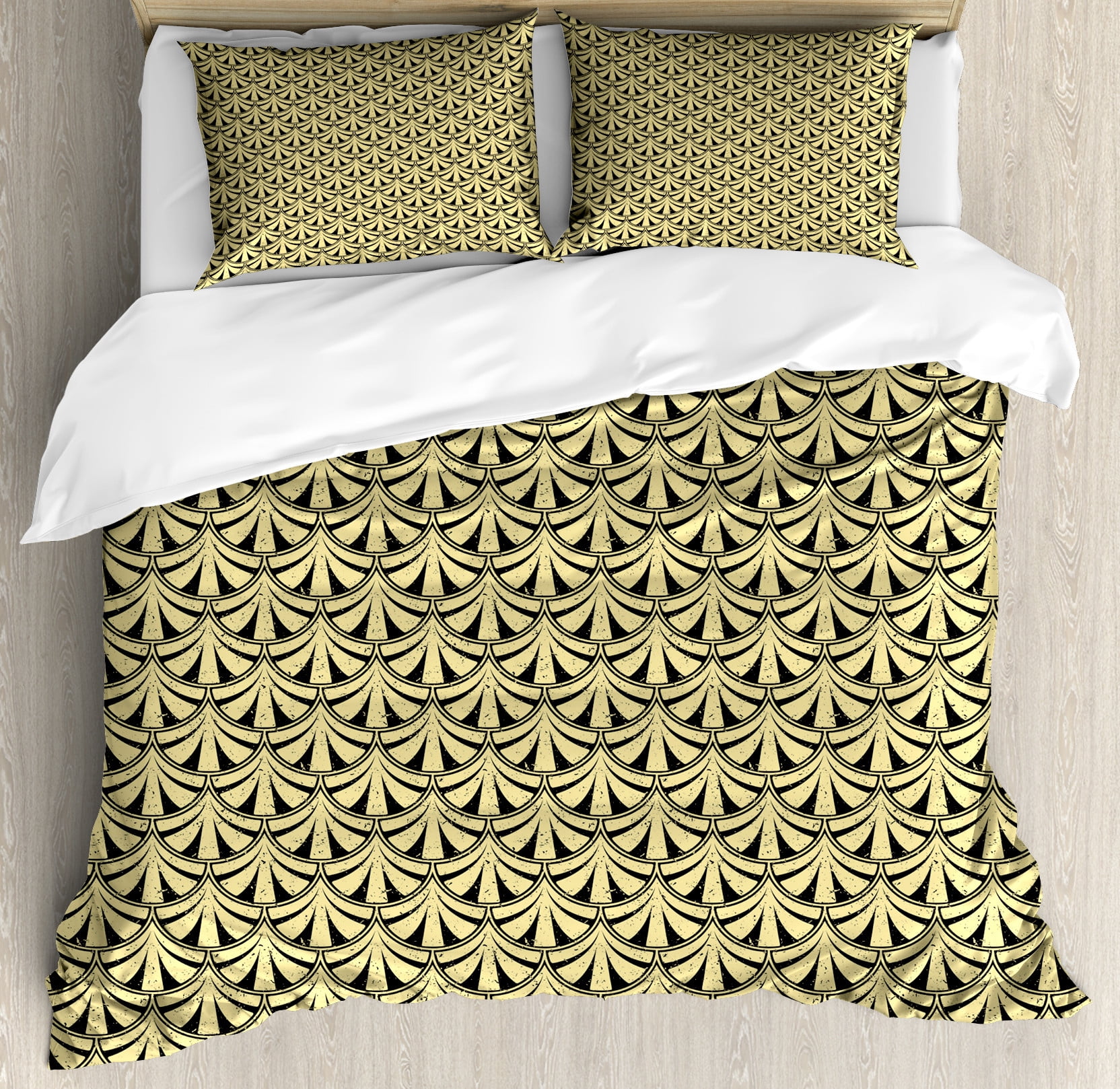 Modern Duvet Cover Set, Comic Strip Style Grunge Royal Geometric ...