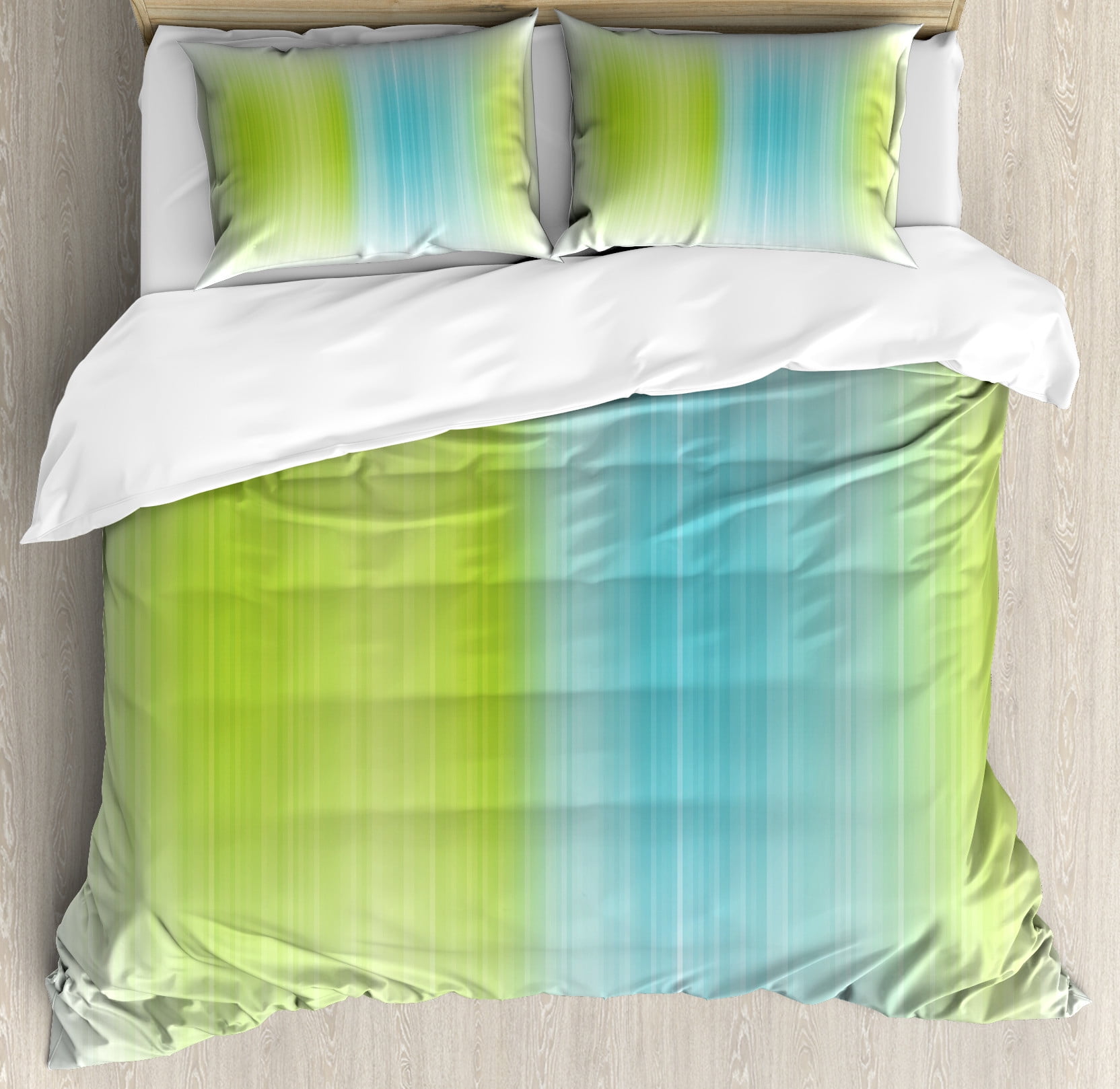 Modern Duvet Cover Set, Digital Striped Texture Vertical Never Ending Lines Technical Long ...