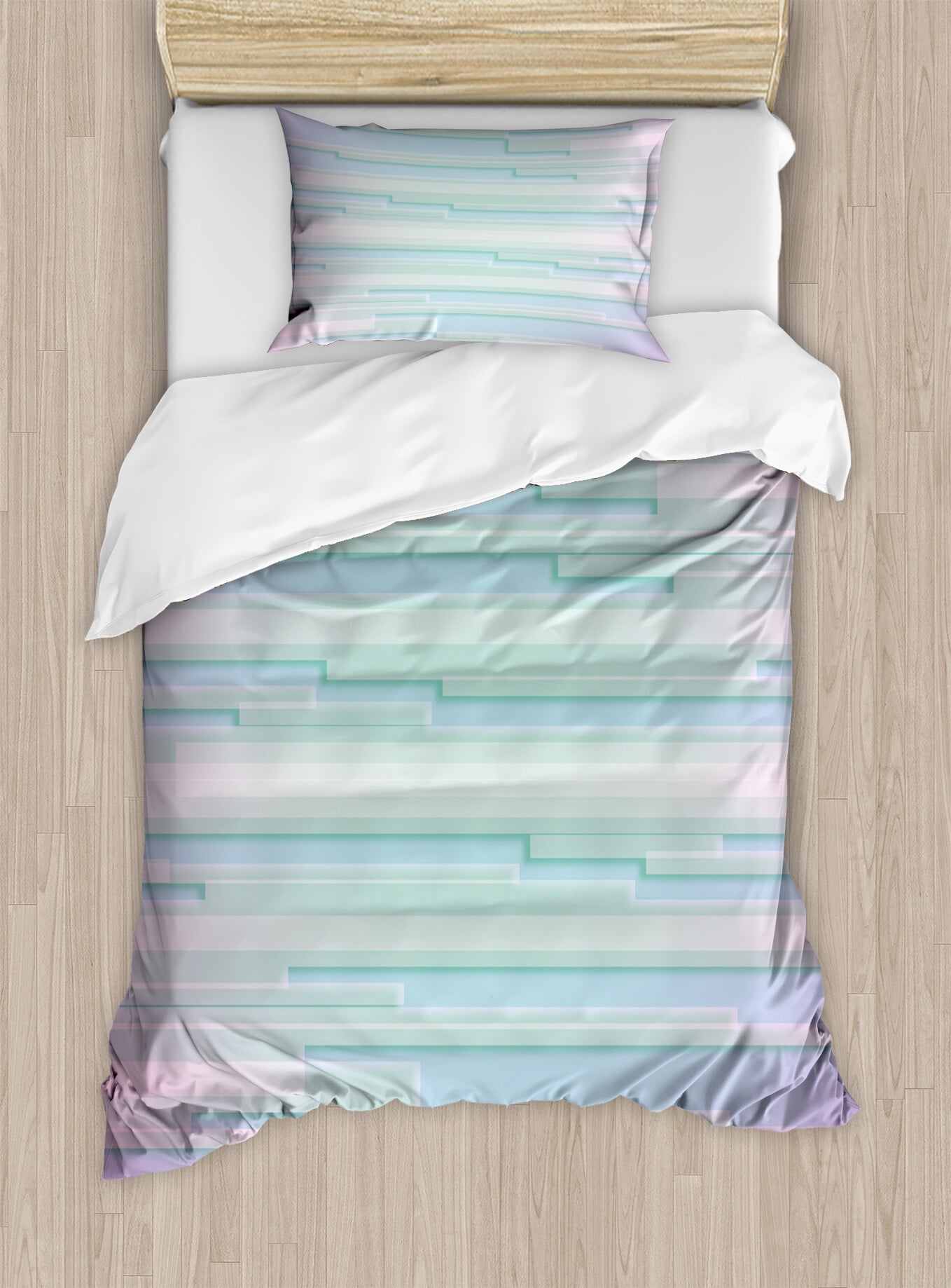 Modern Duvet Cover Set, Fractal Abstract Minimalist Digital Futuristic ...