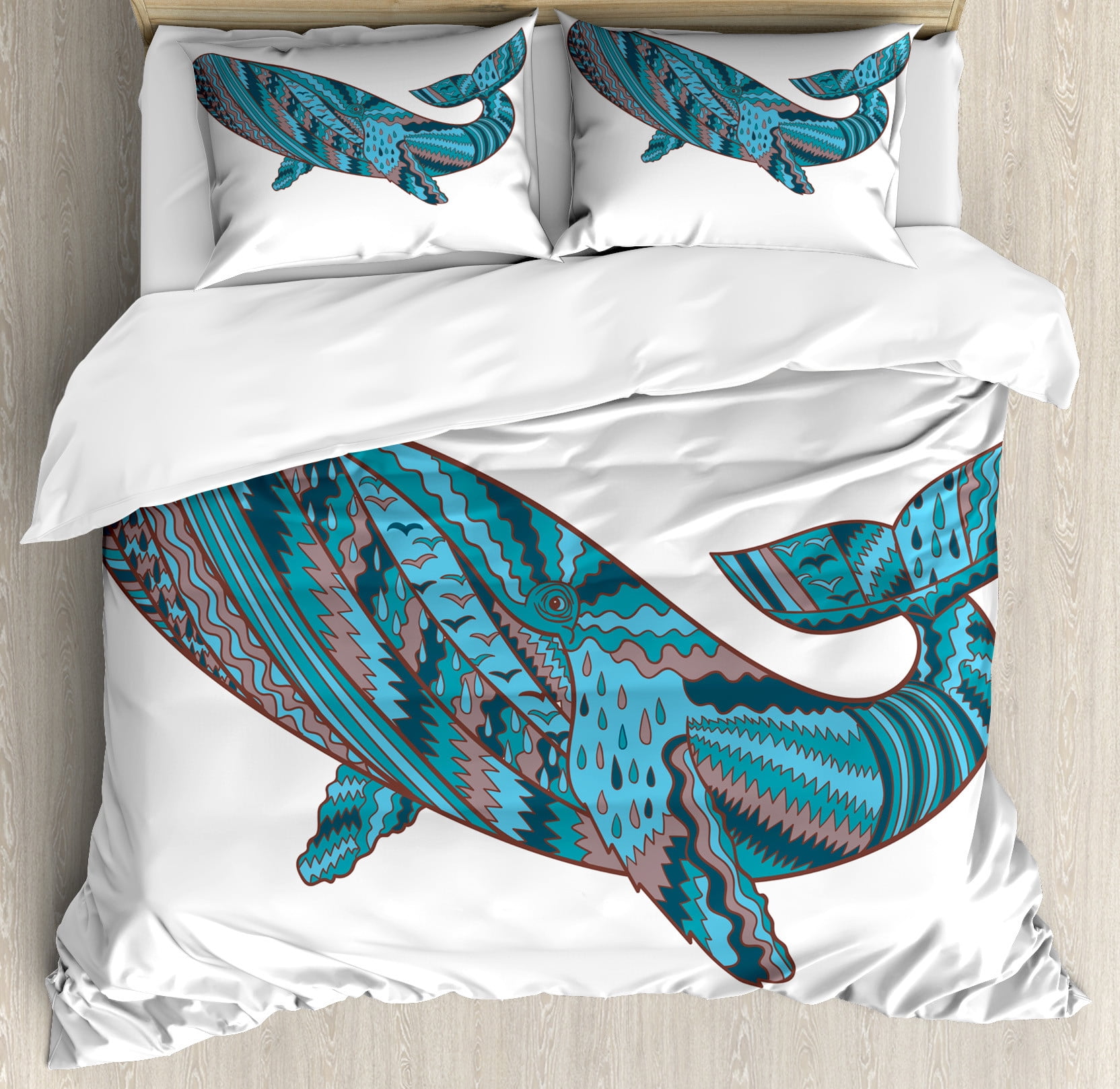 Modern Duvet Cover Set, Humpback Whale by Abstract Sea Underwater Art ...