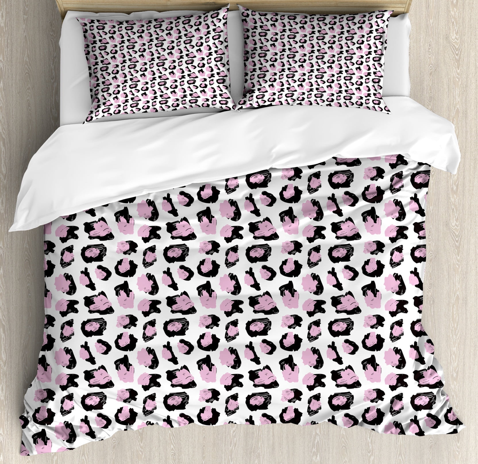 Modern Duvet Cover Set, Leopard Spots Style Animal Print Digital ...