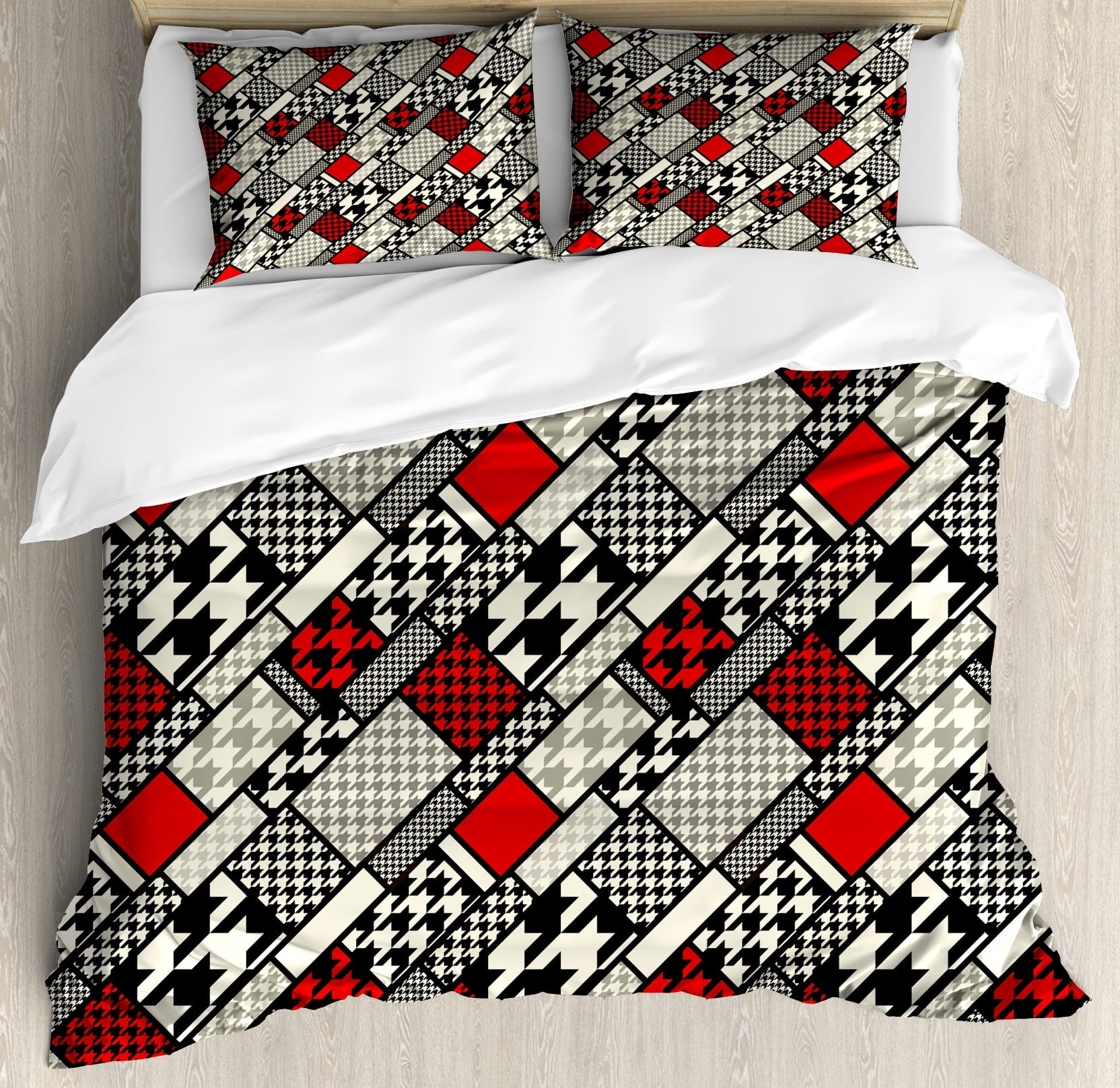 Modern Duvet Cover Set, Minimalist Abstract Pattern with Retro Fashion ...