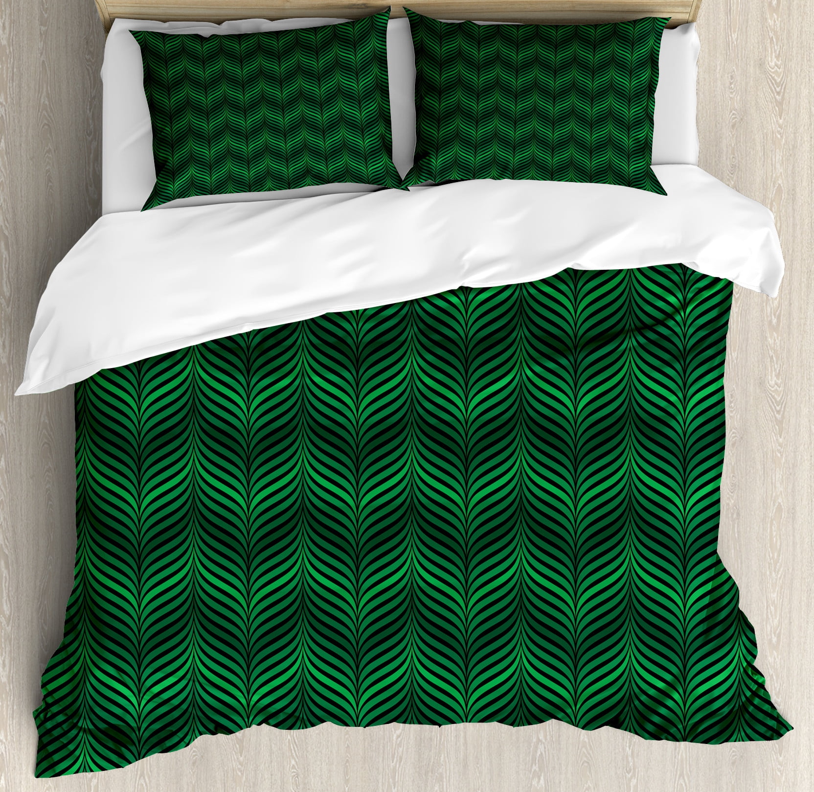 Modern Duvet Cover Set, Monochrome Color Gradient Effect Vertical ...