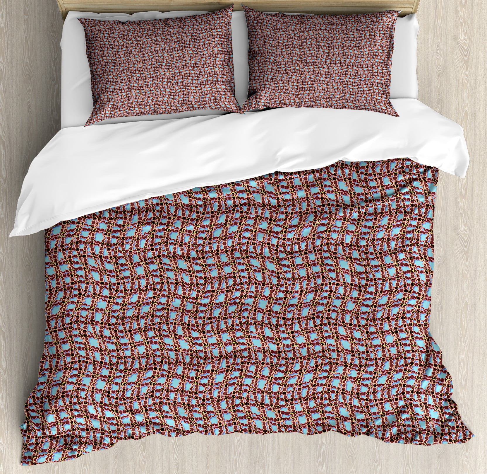 Modern Duvet Cover Set, Ocean Sailor Web Fish Net with Braid like Lines ...