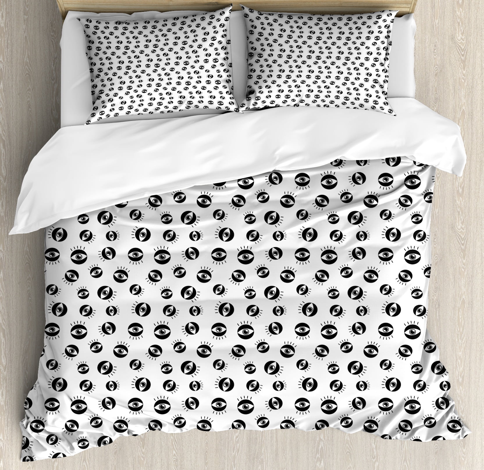 Modern Duvet Cover Set, Print of Eye Drawings Symbolizing Vision ...